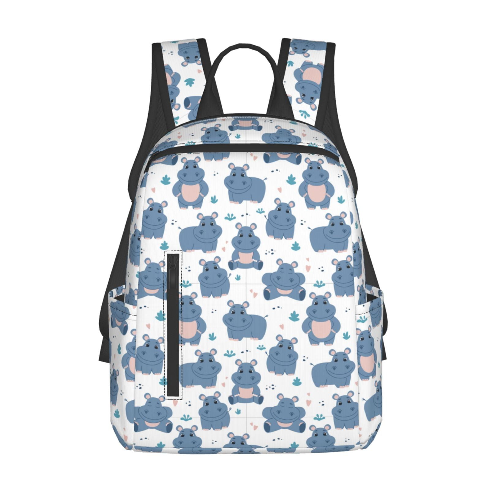 Defioc Cute Hippos Pattern Travel Laptop Backpack,Lightweight Backpack ...