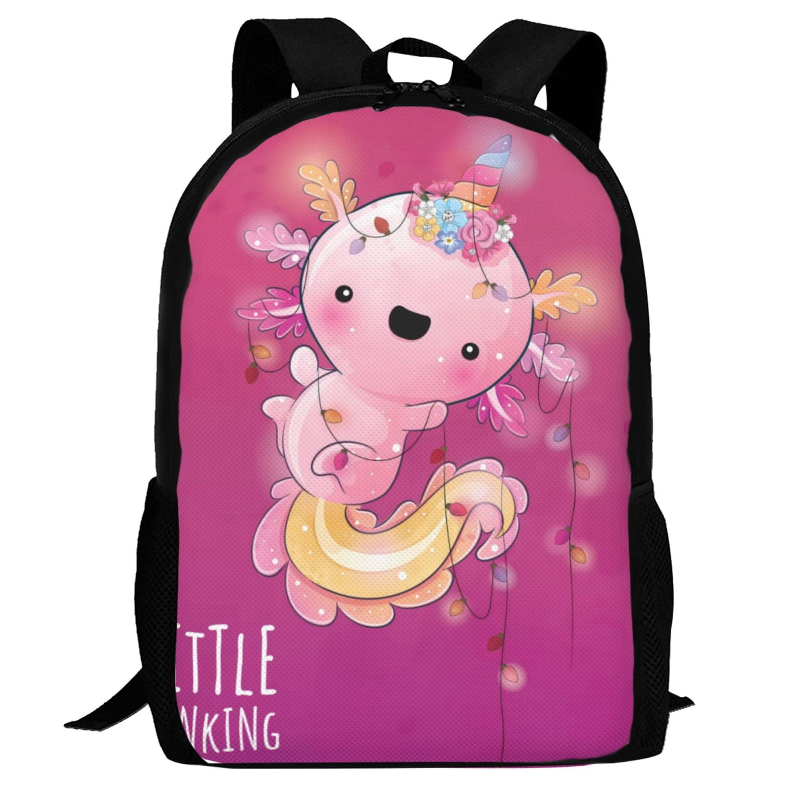 Defioc Cute Pink Axolotl A Pattern Carry on Backpack,16.5x12.5x5.5 ...