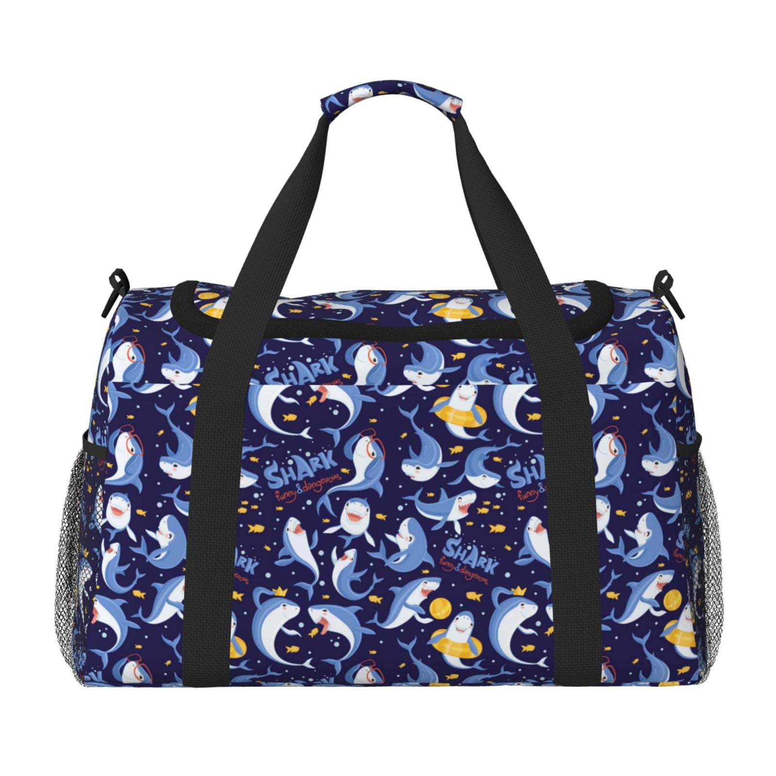 Defioc Cute Shark Print Hand Travel Bag - Foldable Travel Duffel Bags ...