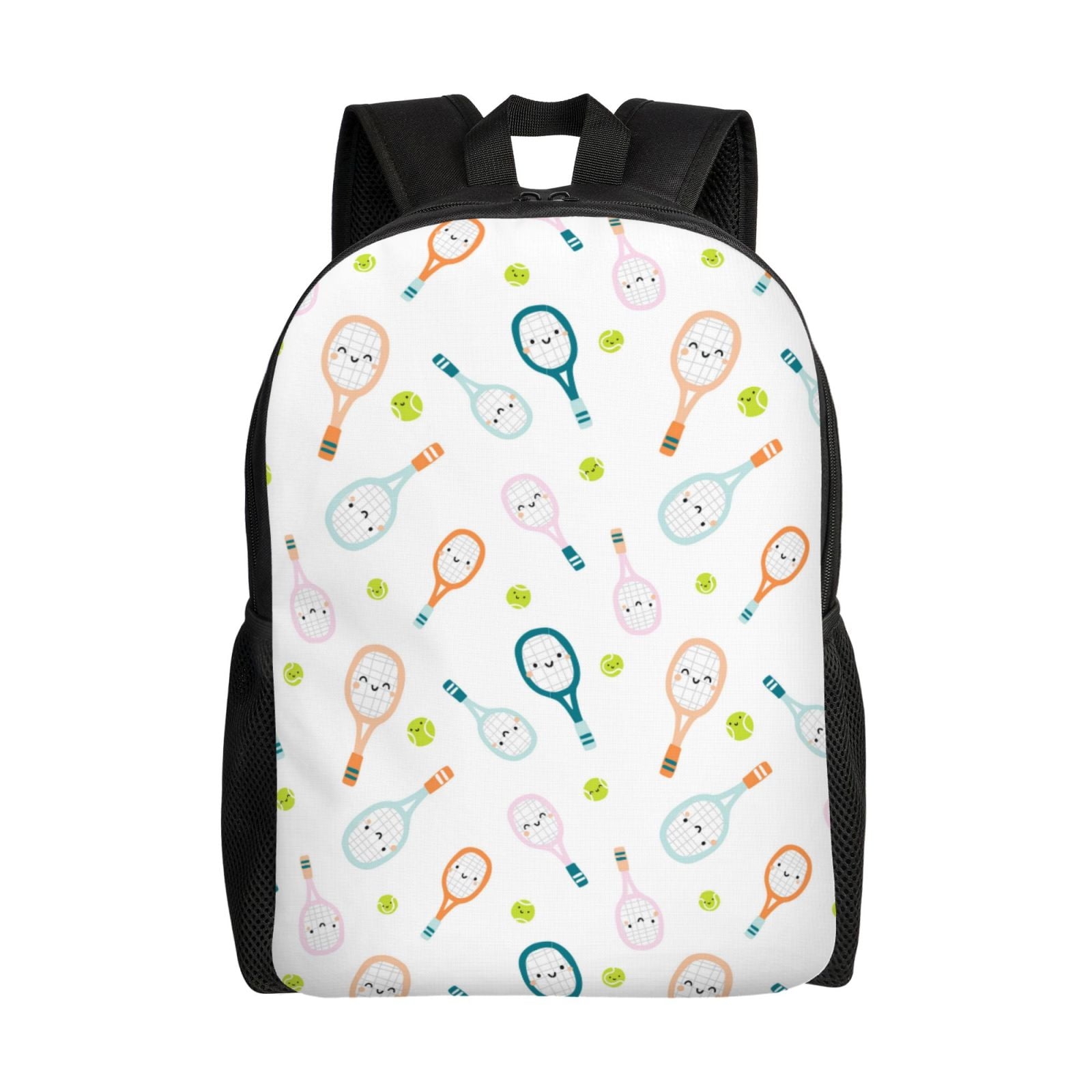 Defioc Cute Tennis Rackets Print Backpack -Travel,or Work Bookbag ...