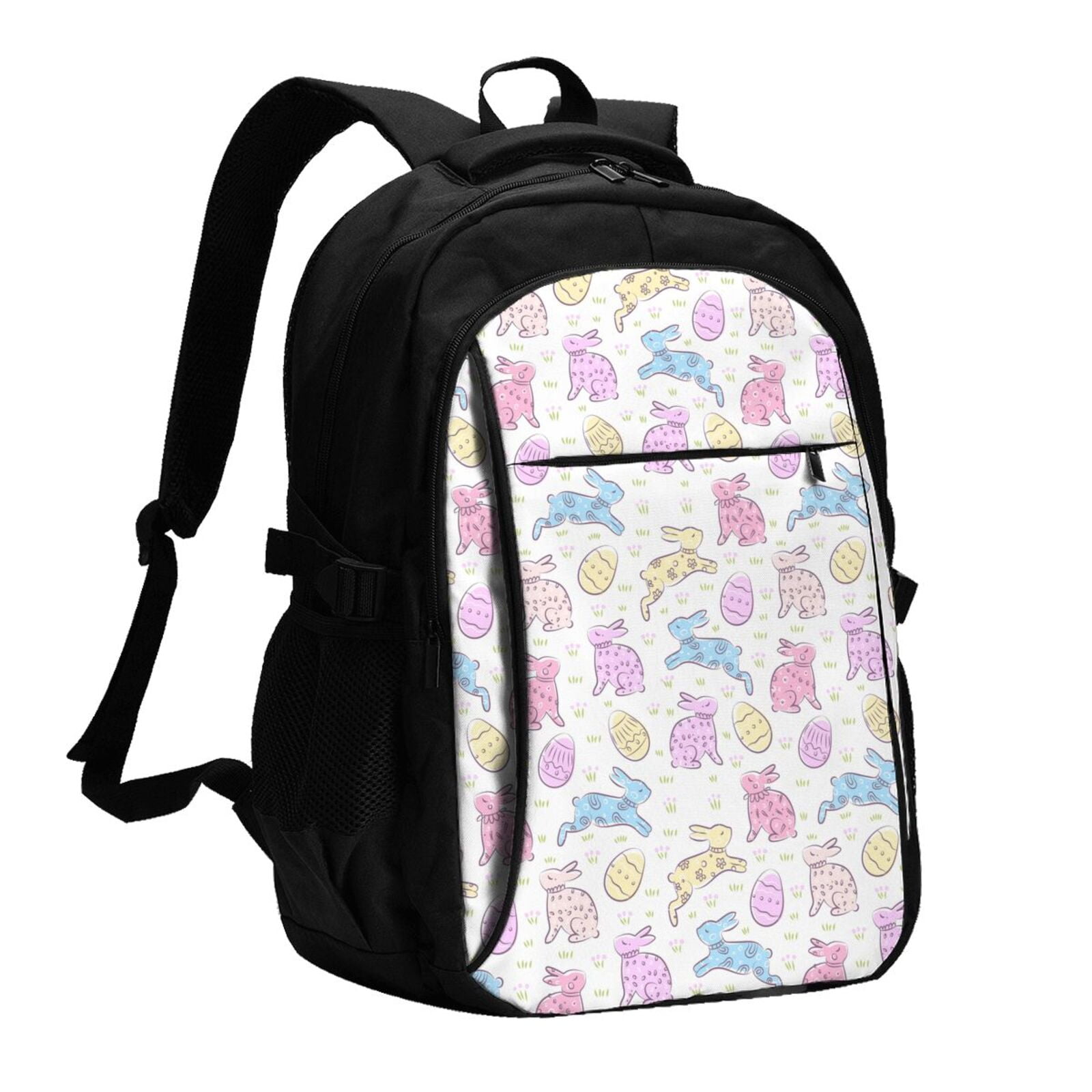 Defioc Easter Colorful Rabbit for Travel Backpack for Women,15.6 inch Laptop Backpack Carry On ...