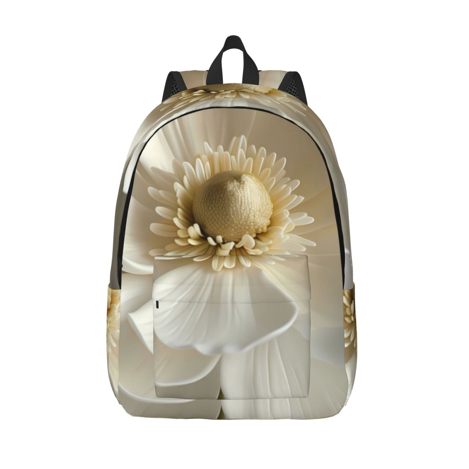 Defioc Elegant Ivory Flower for Canvas Backpack,Travel Rucksack Unisex ...