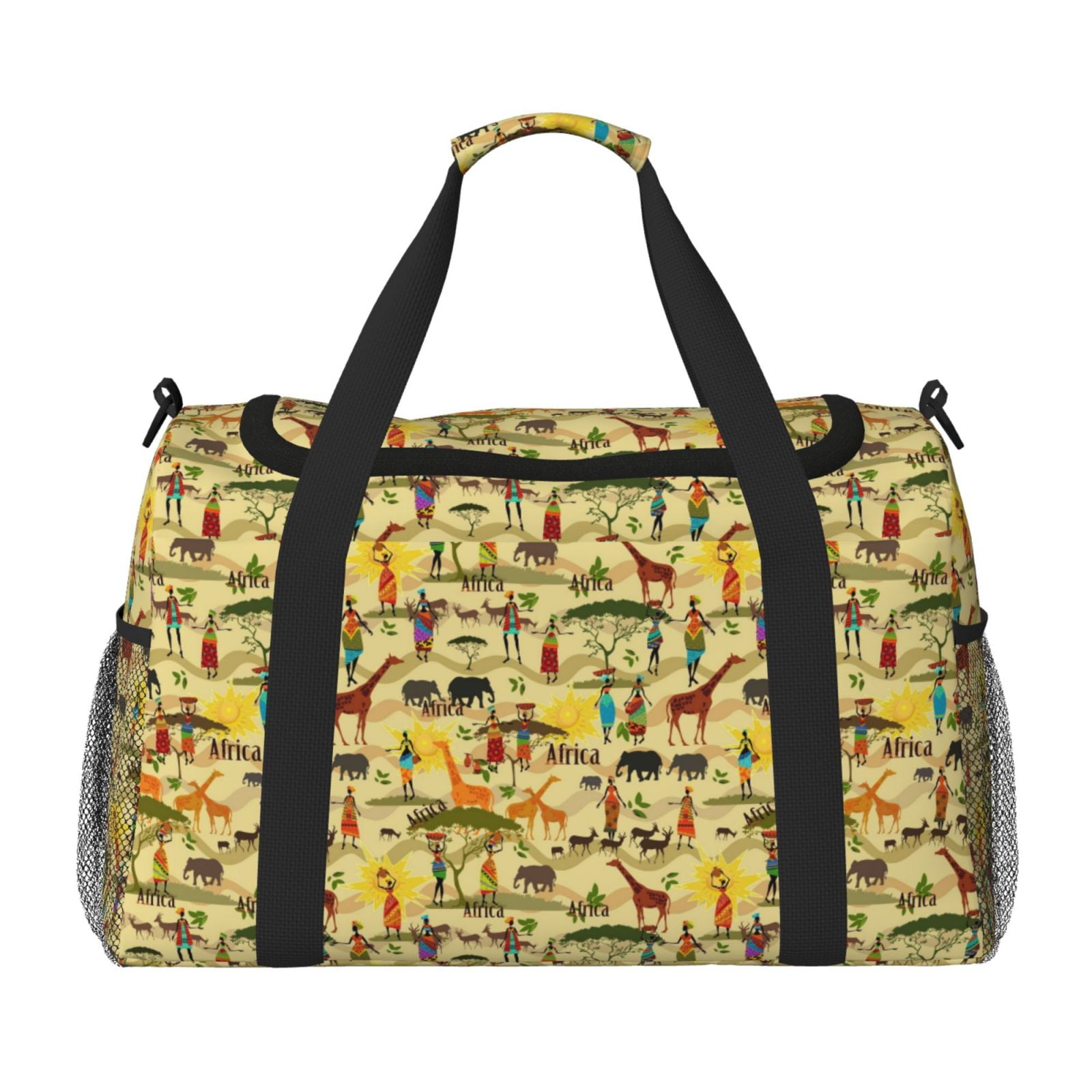 Defioc Ethnic African Print Hand Travel Bag - Foldable Travel Duffel ...