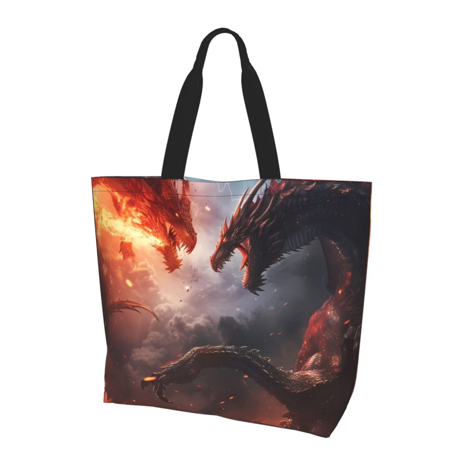 Defioc Fire Sky Dragonfor Women's Tote Bag - Shopping Bag Casual ...