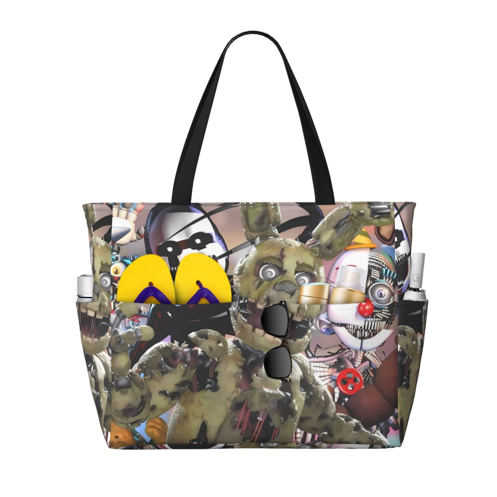 Defioc Five Nights At Freddy'S Pattern Beach Bag for Women - Large ...