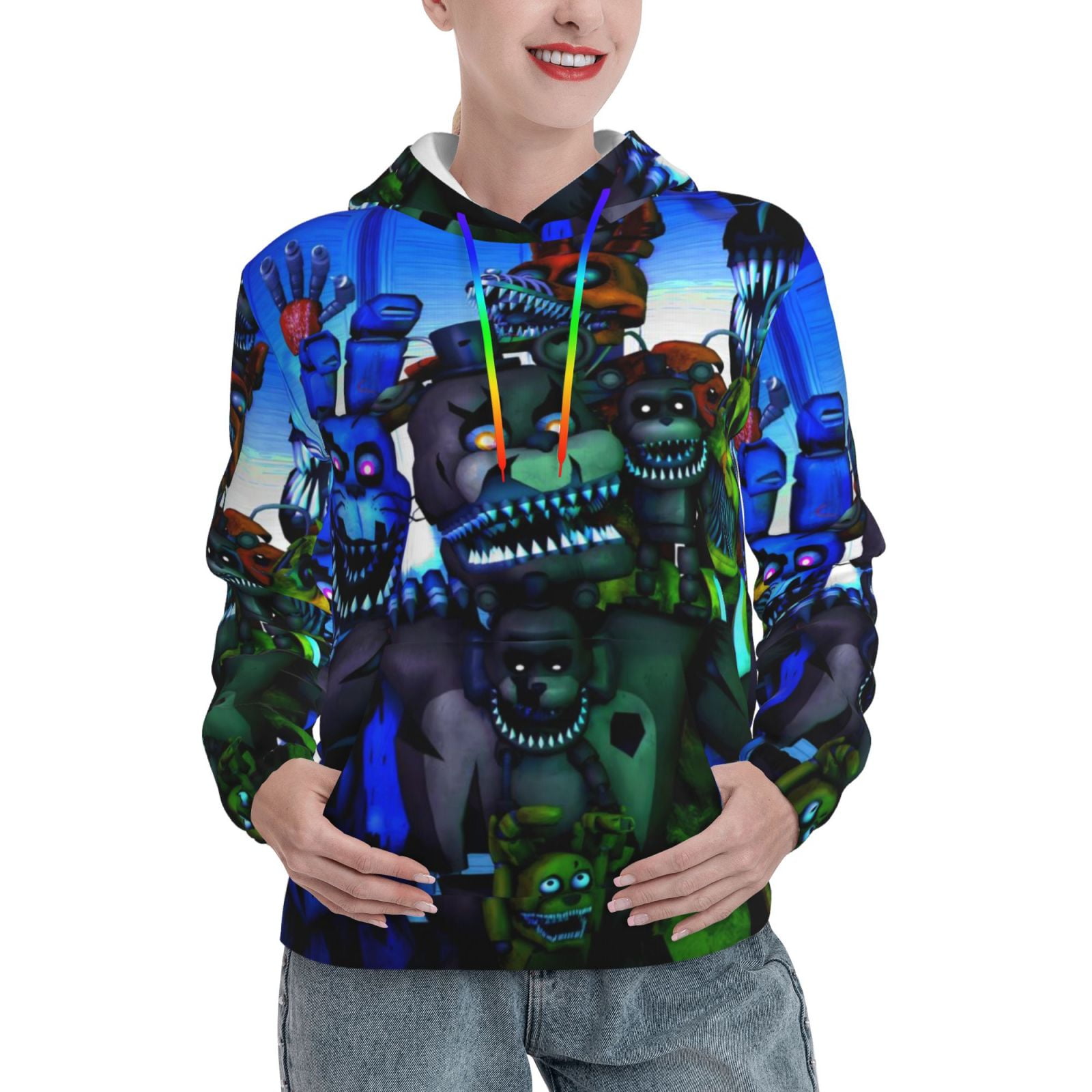 Defioc Five Nights At Freddy'S Print Women's Hooded Sweatshirts,Workout ...
