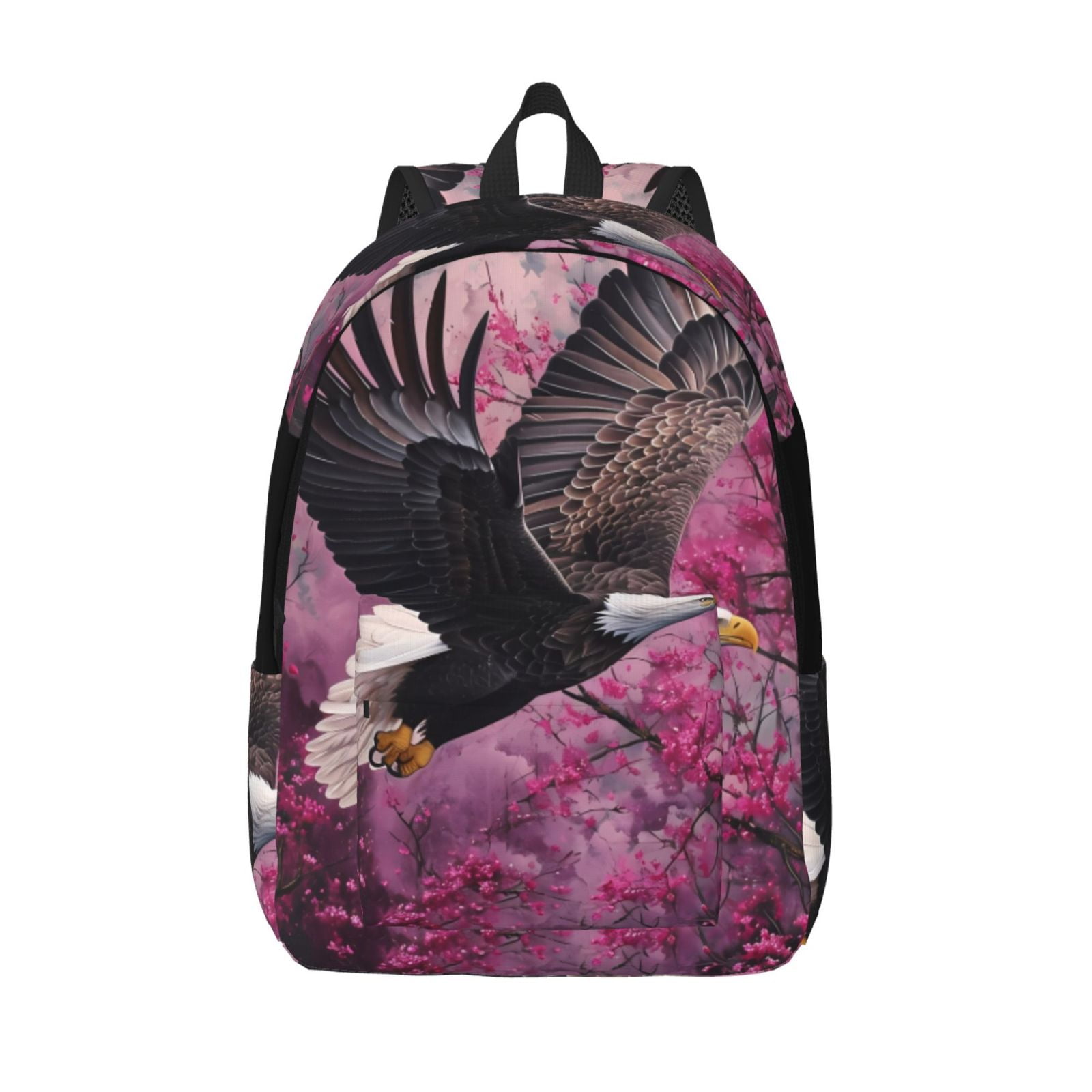 Defioc Flower Bald Eagle for Canvas Backpack,Travel Rucksack Unisex ...