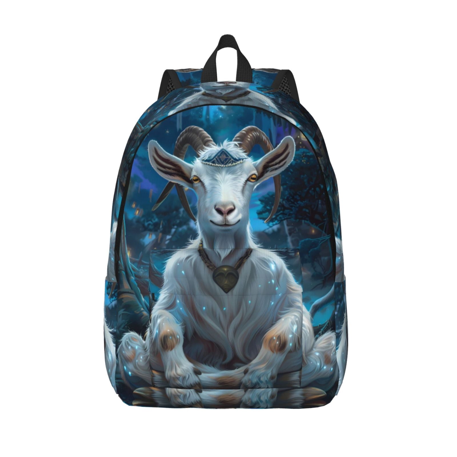 Defioc Forest Meditating Goat for Canvas Backpack,Travel Rucksack ...