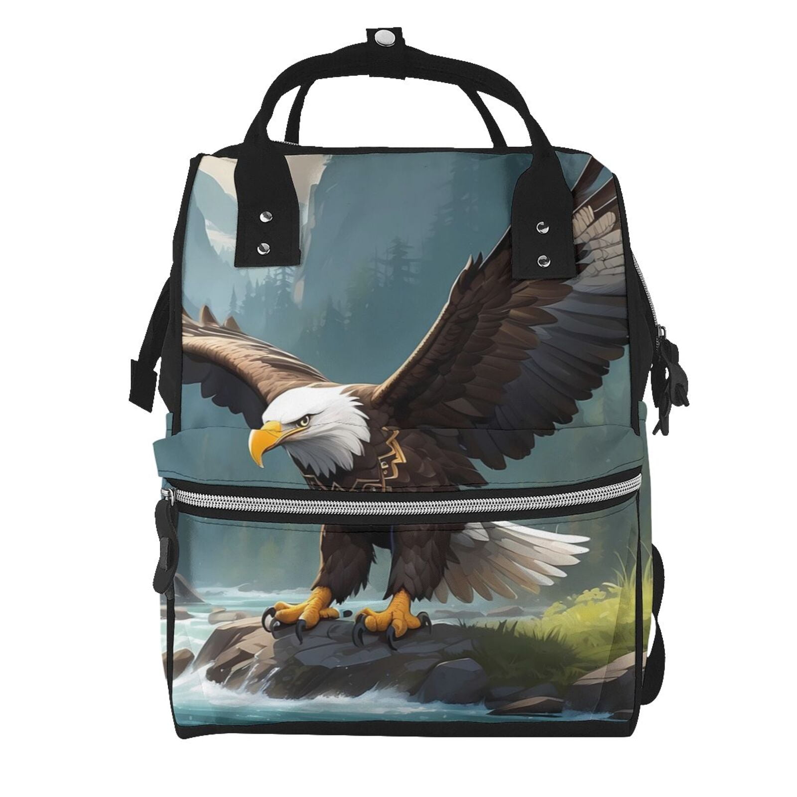 Defioc Forest River Bald Eagle for Baby Diaper Bag Backpack - Baby Bag ...