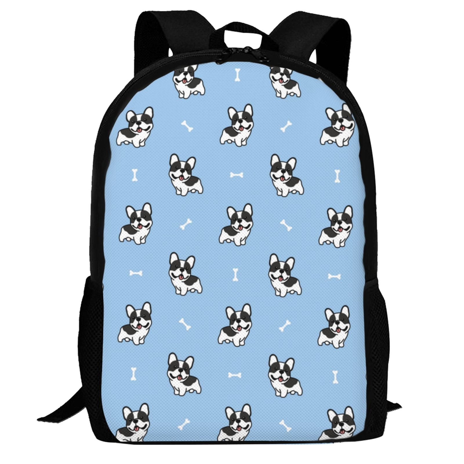 Defioc French Bulldog Puppy Pattern Carry on Backpack,16.5x12.5x5.5 ...