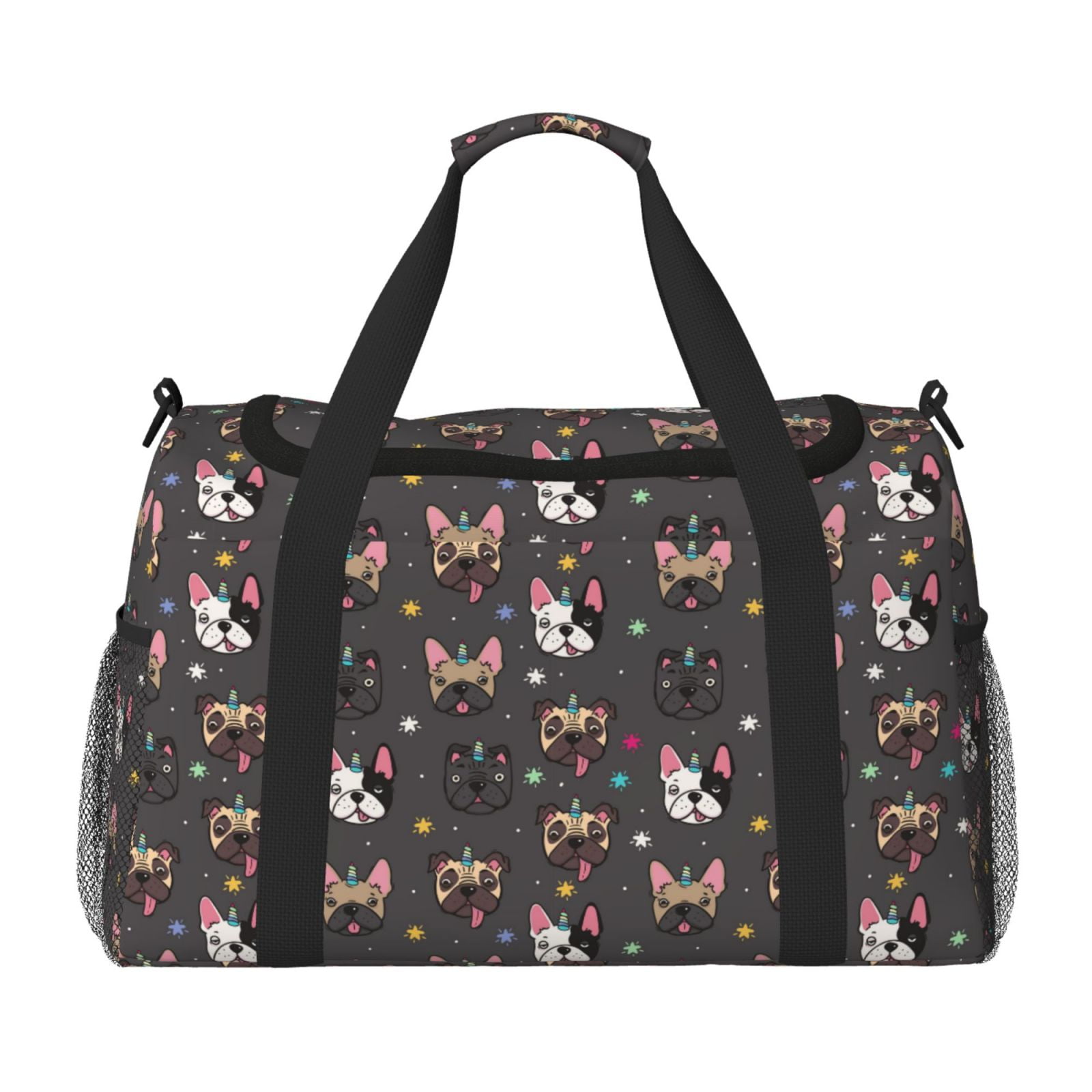 Defioc French Bulldogs Print Hand Travel Bag - Foldable Travel Duffel ...