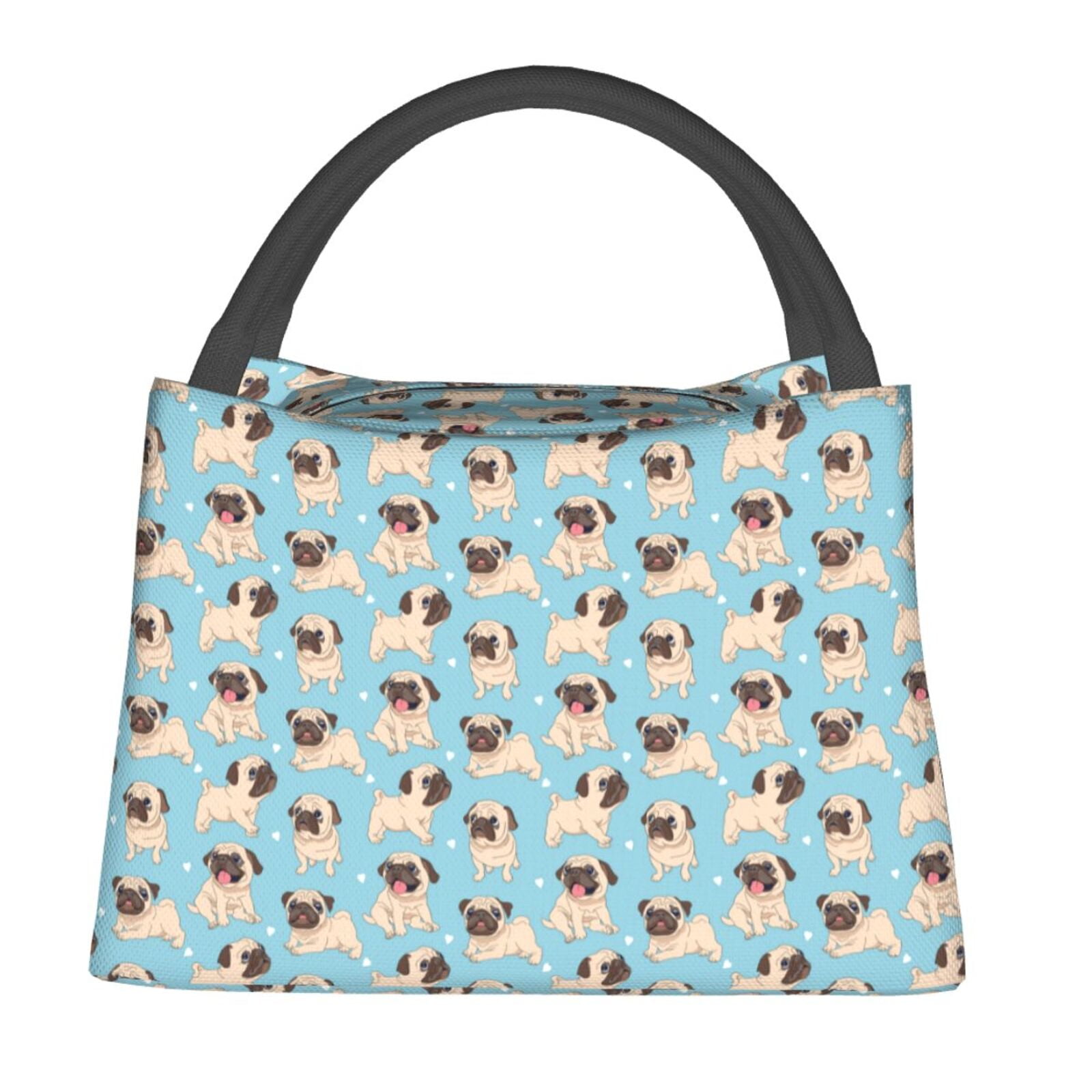 Defioc Funny Cartoon Pugs Print Lunch Bag for Women Men,Insulated Lunch ...