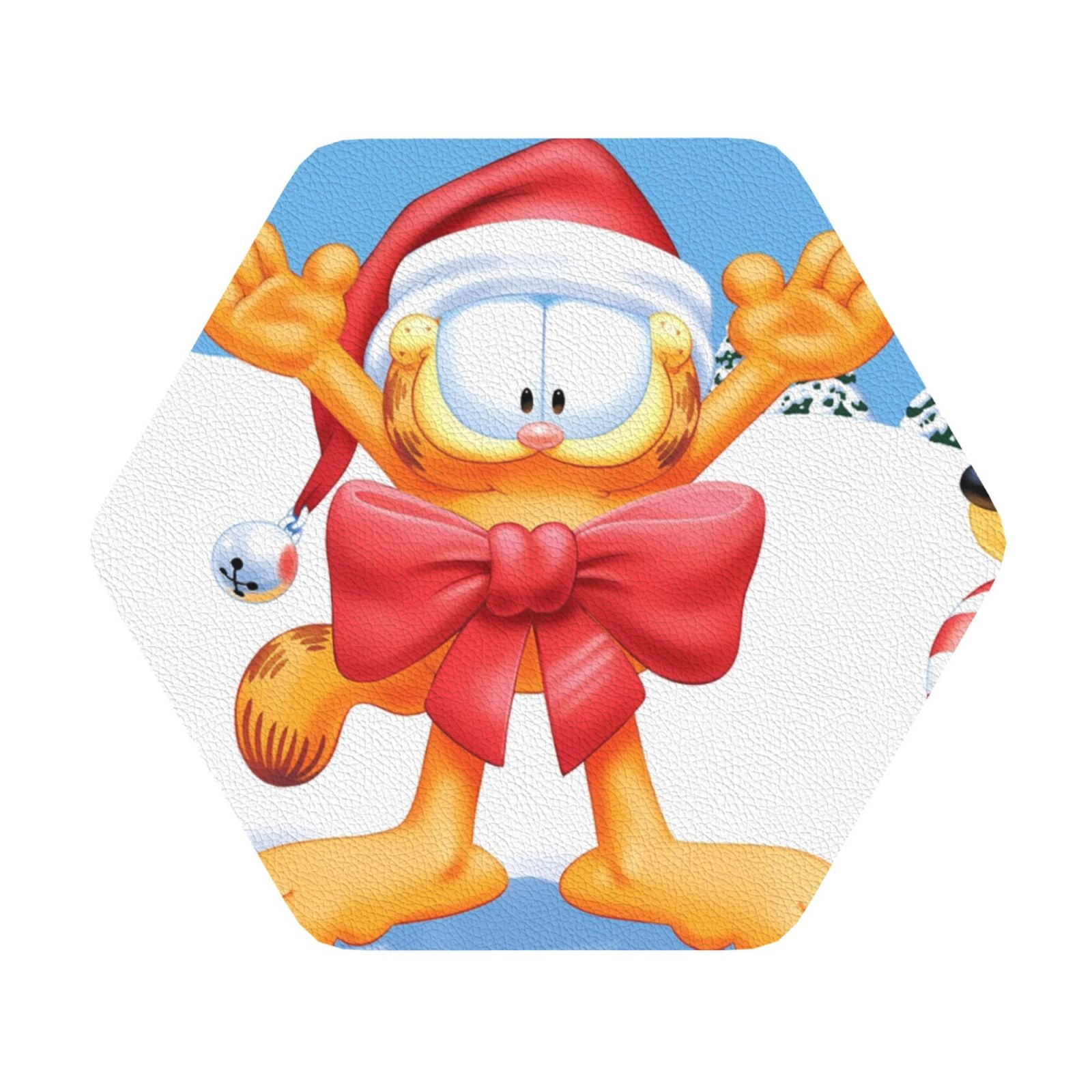 Defioc Garfield Print Coasters for Drinks,Leather Coasters Set of 4 for ...