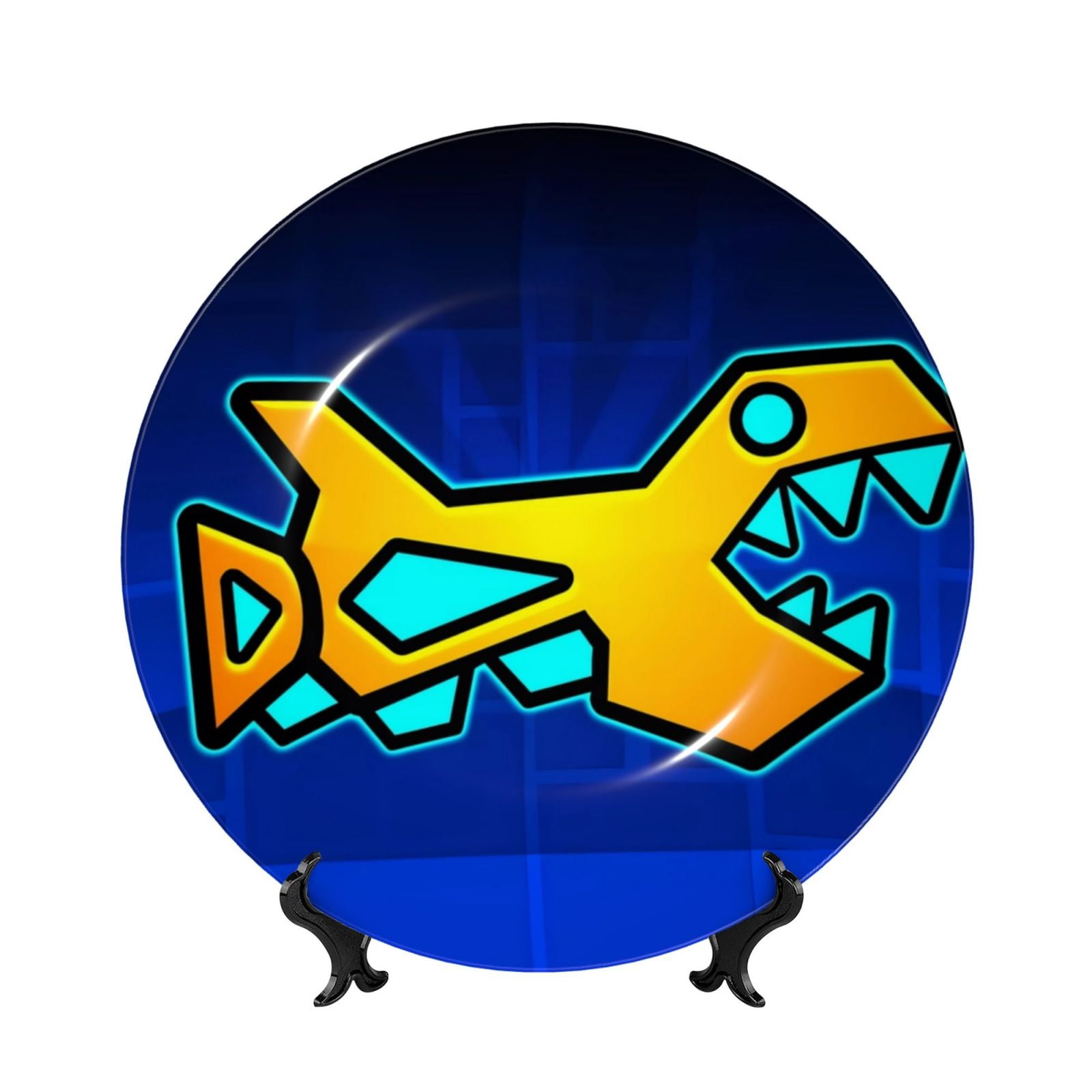 Defioc Geometry Dash Pattern Bone China Decorative Plate, Ceramic ...