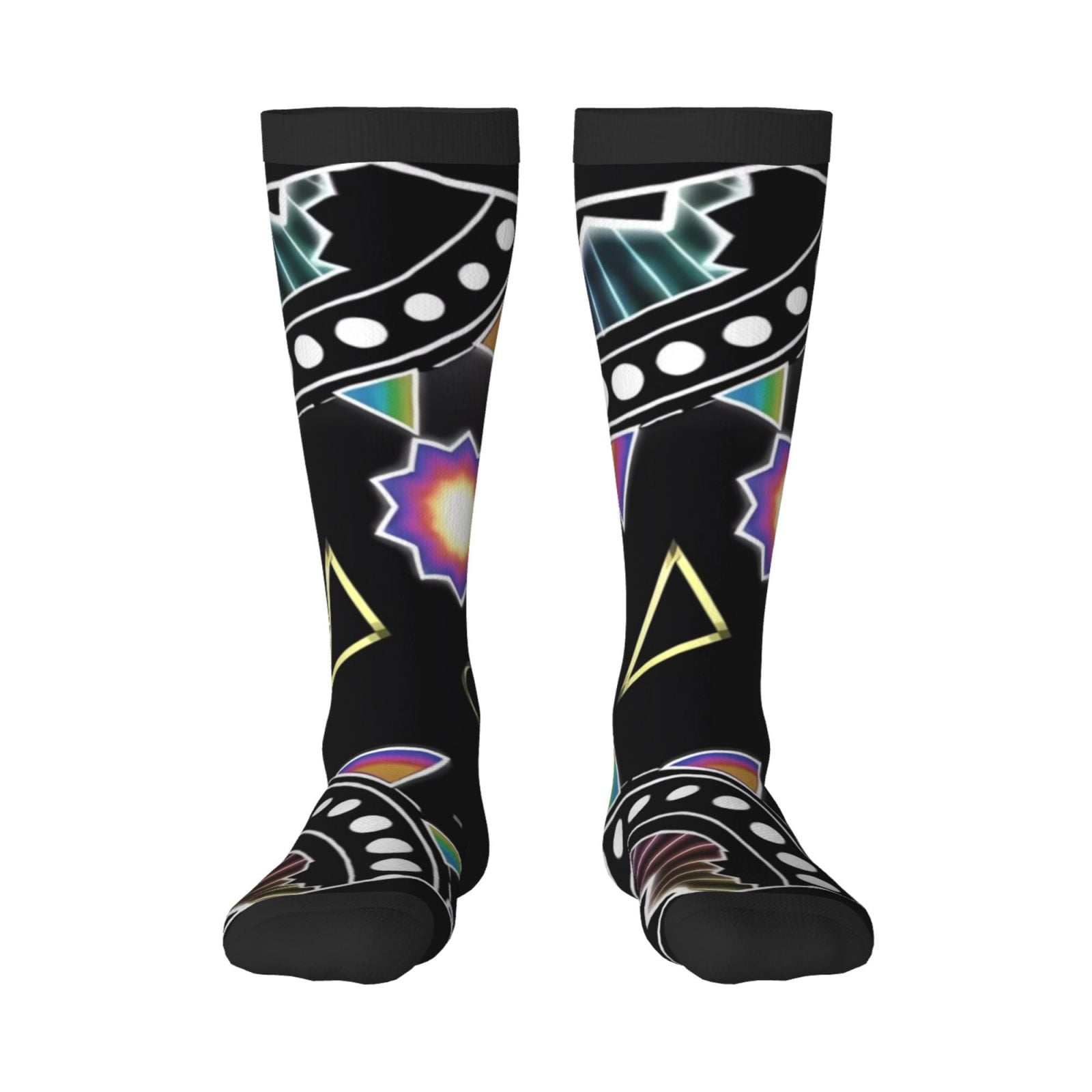 Defioc Geometry Dash Pattern Cool Socks Men's & Women's Crew Socks ...