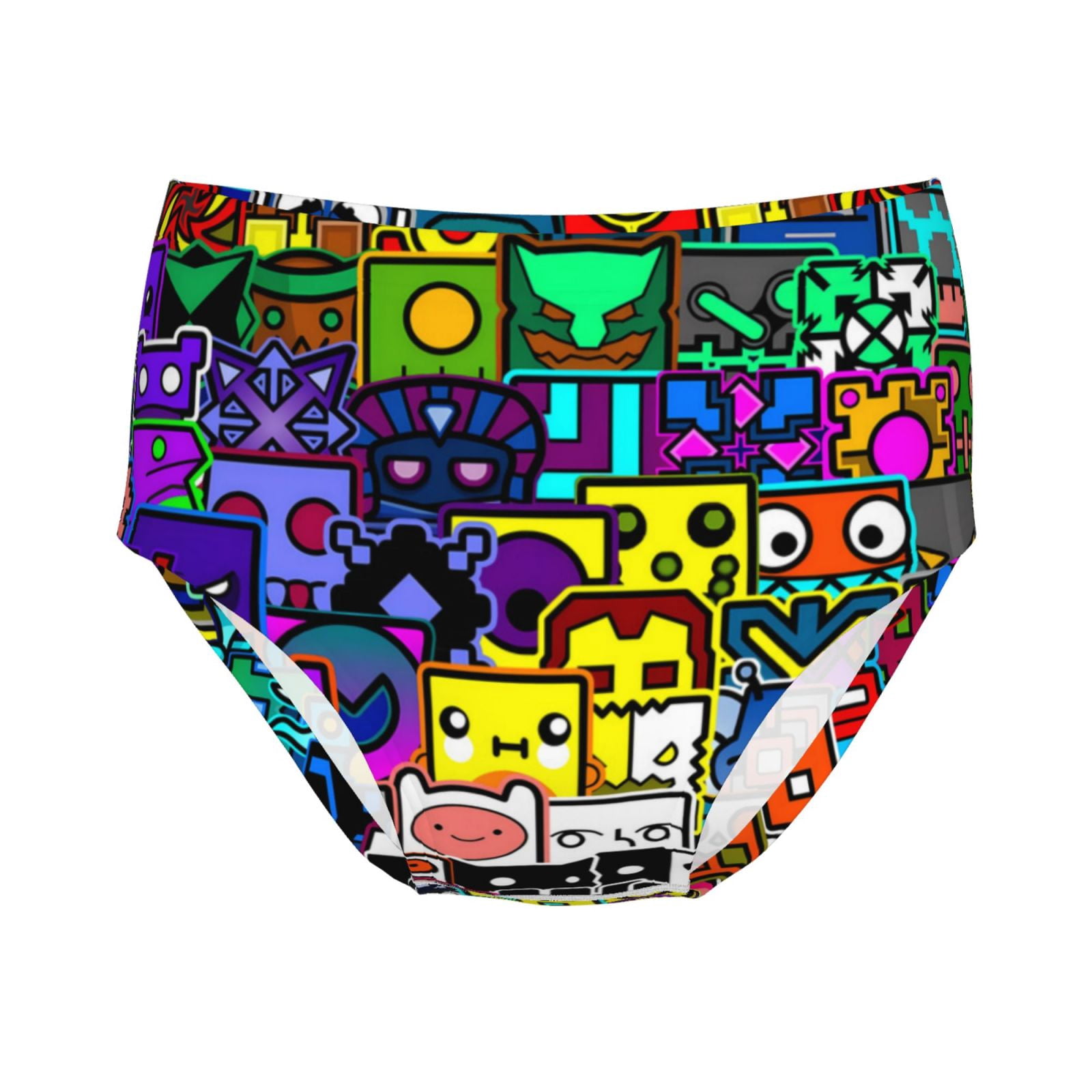 Defioc Geometry Dash Pattern Girls Underwear Stretch Cotton Panties For