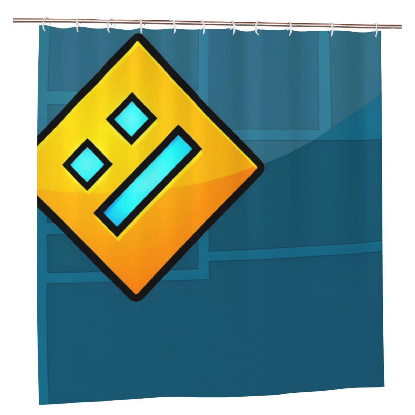 Defioc Geometry Dash Print Waterproof Fabric Shower Curtain - Bathroom ...