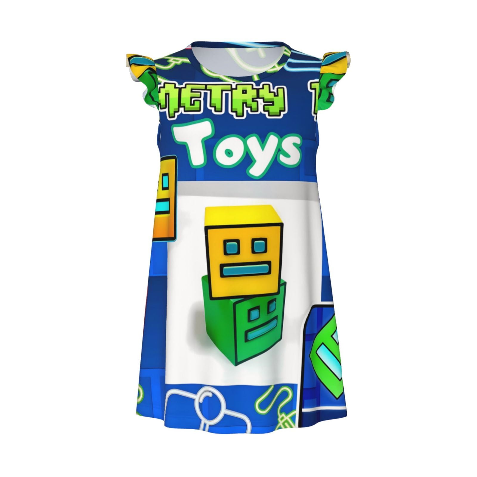 Defioc Geometry Dash for Girl's Cute Nightgowns, Pajamas Flutter Short ...