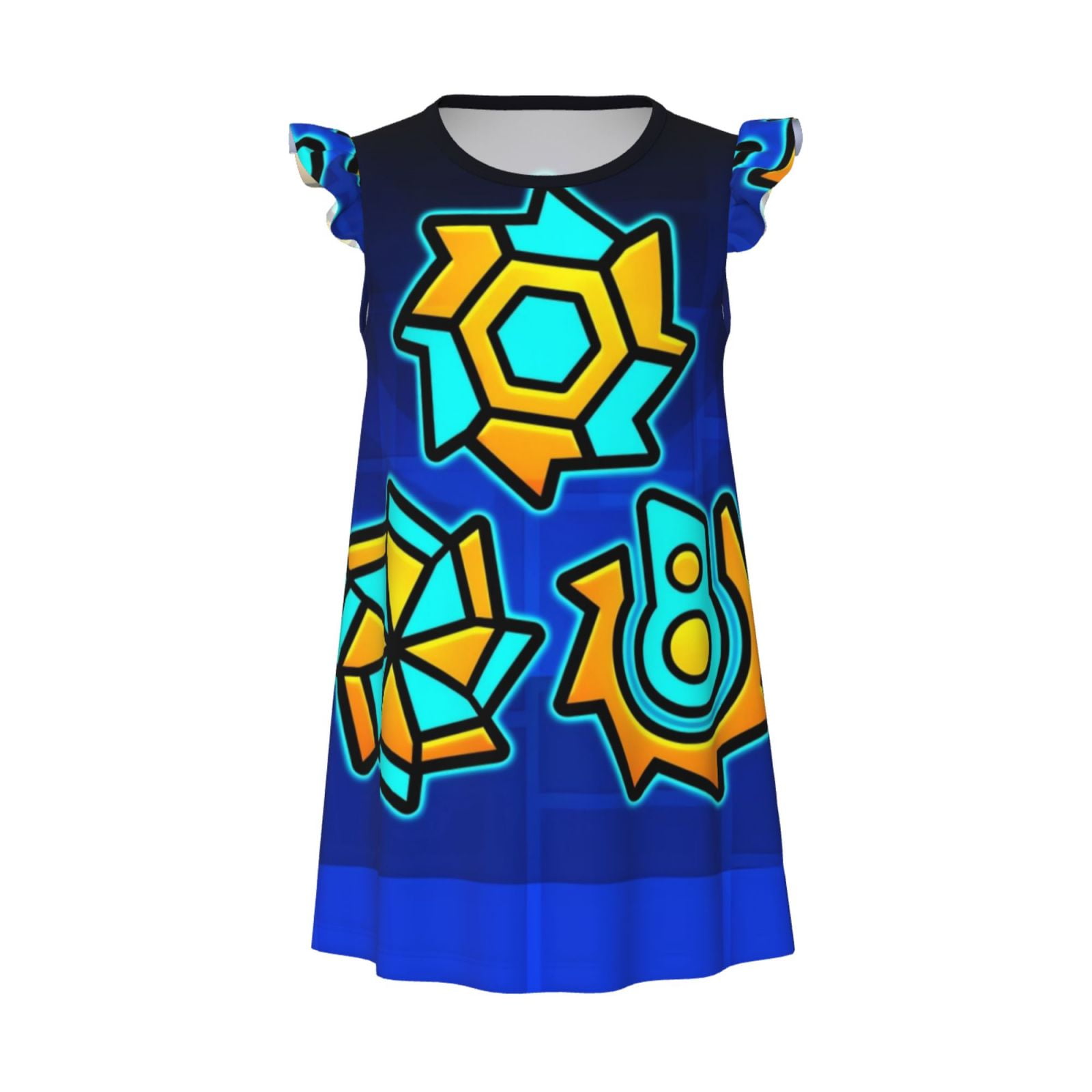 Defioc Geometry Dash for Girl's Cute Nightgowns, Pajamas Flutter Short ...