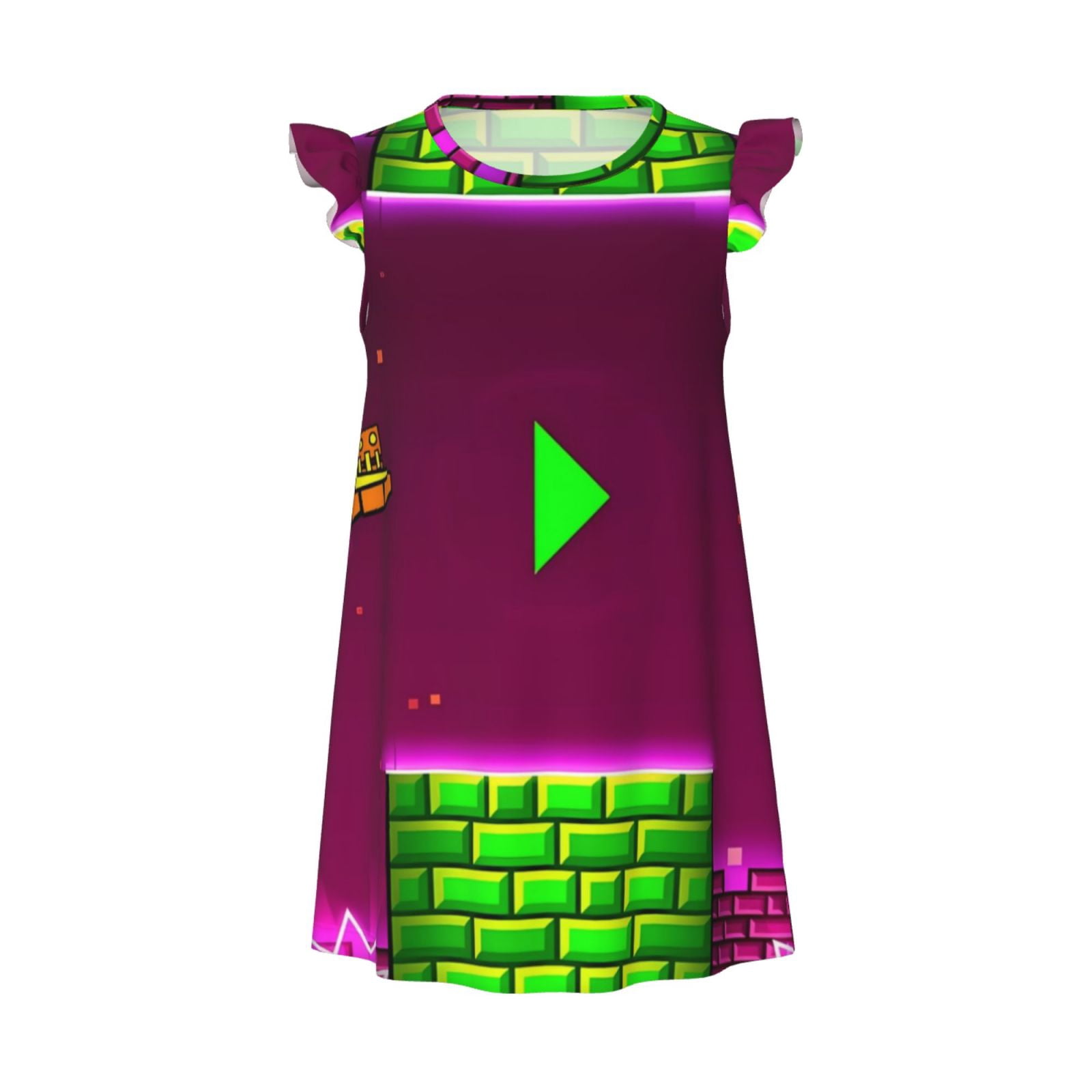 Defioc Geometry Dash for Girl's Cute Nightgowns, Pajamas Flutter Short ...