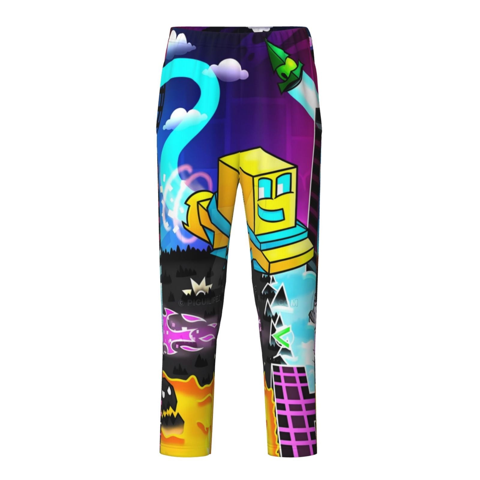 Defioc Geometry Dash for Pajamas Pants for Teen,Elastic Waist Pajama ...