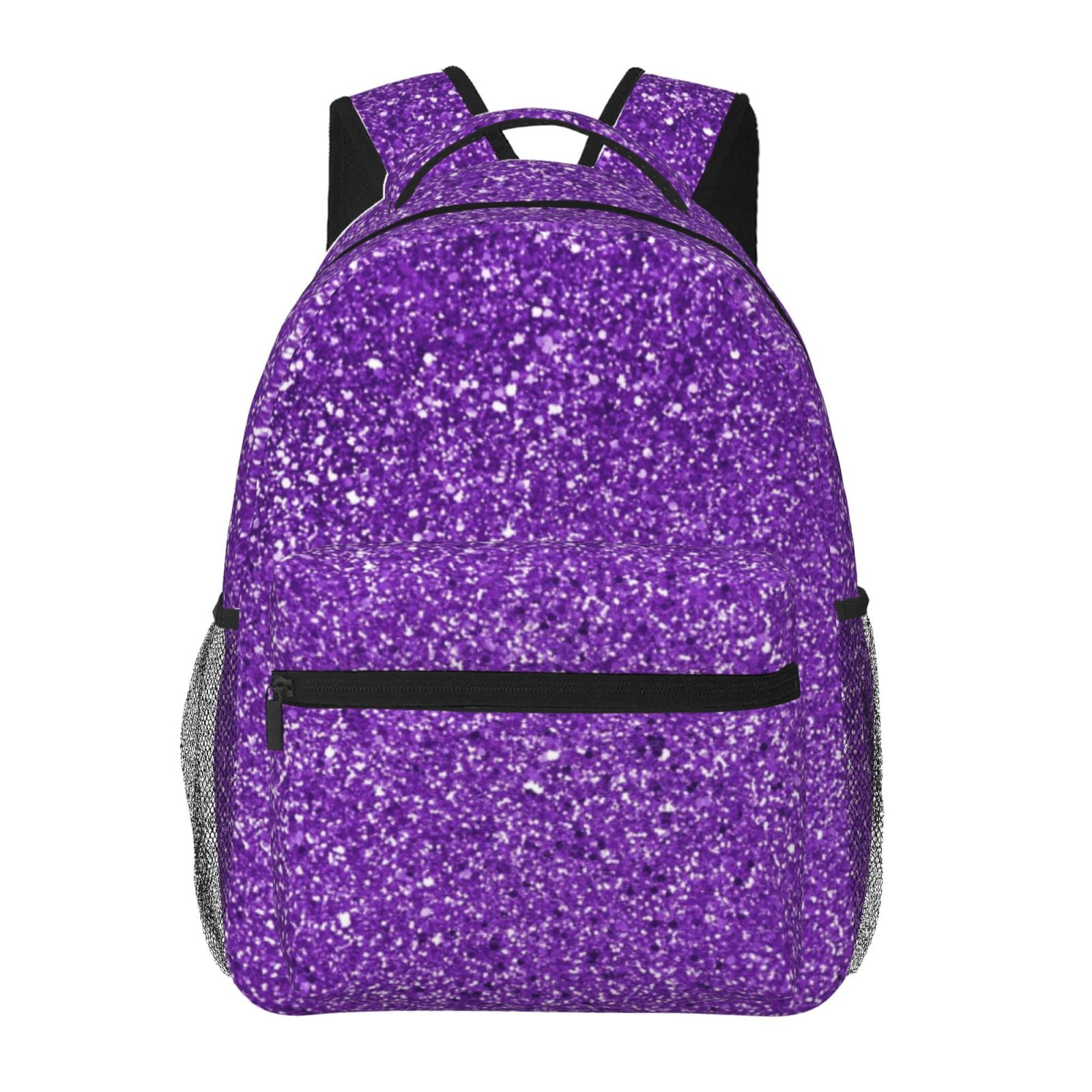 Defioc Glitter Purple Pattern Laptop Backpack,Travel Backpack Outdoor ...