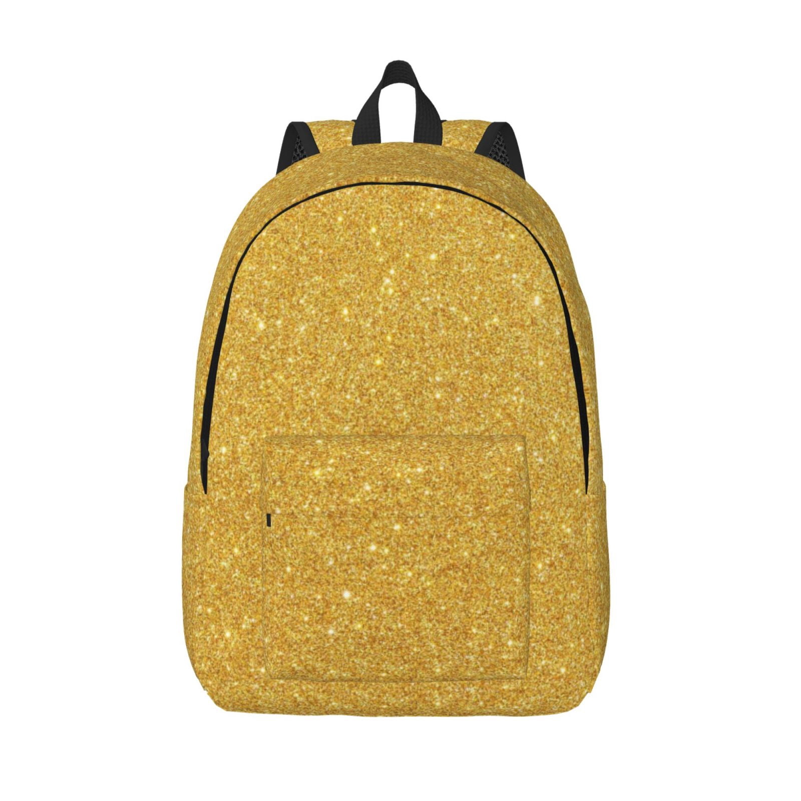 Defioc Gold Shiny for Canvas Backpack,Travel Rucksack Unisex Knapsack ...