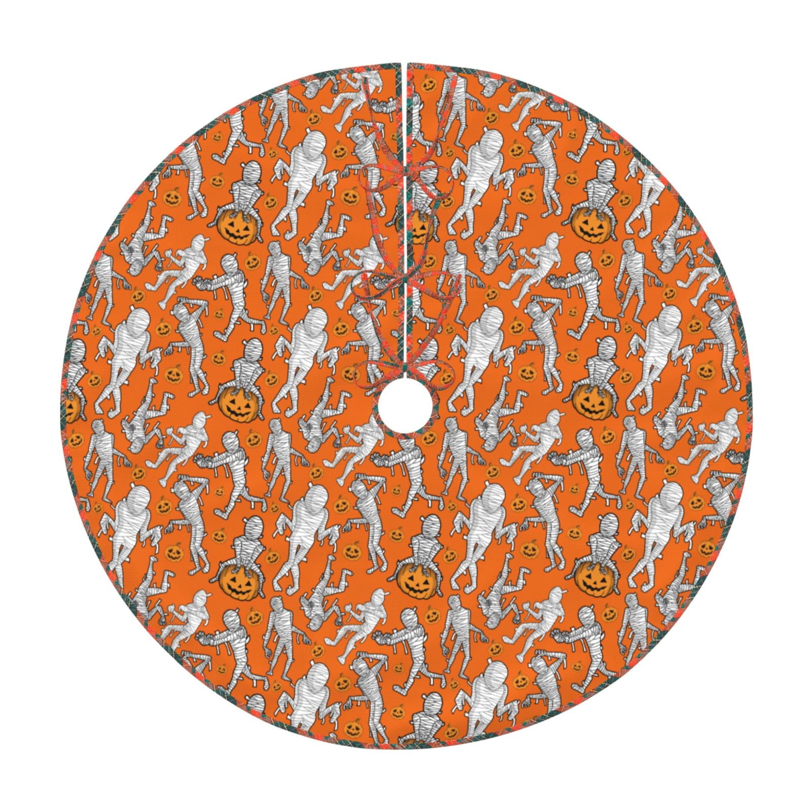 Defioc Halloween Mummy for Christmas Tree Skirt Snowman Xmas Tree Skirt ...