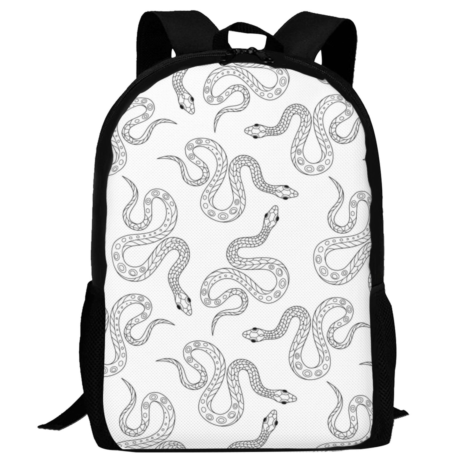Defioc Hand Drawn Snake Pattern Carry on Backpack,16.5x12.5x5.5 ...