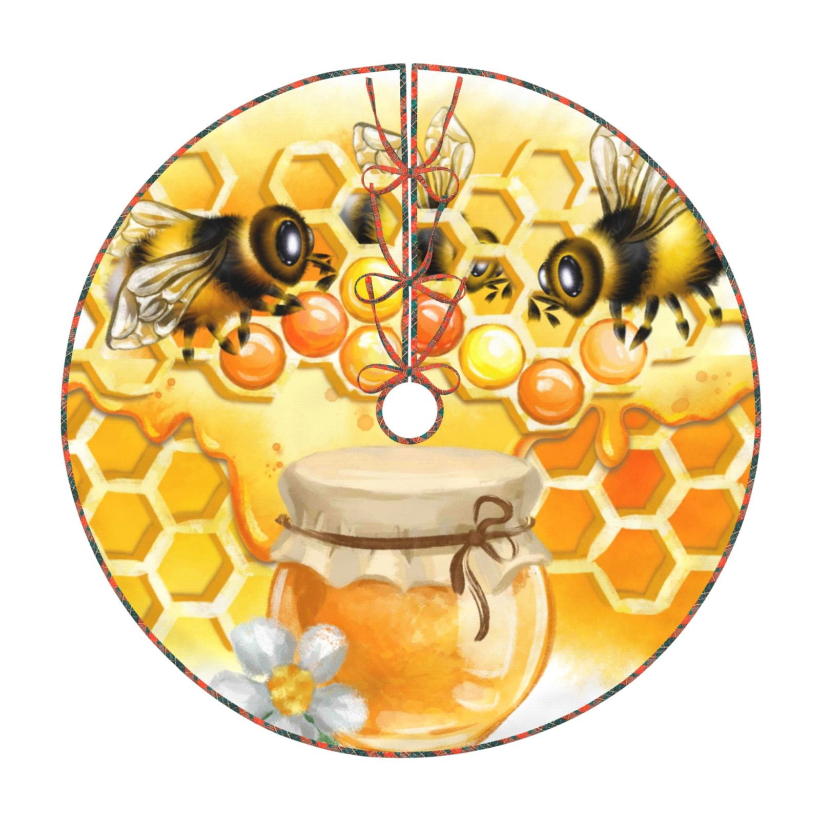 Defioc Honey Bee for Christmas Tree Skirt Snowman Xmas Tree Skirt ...