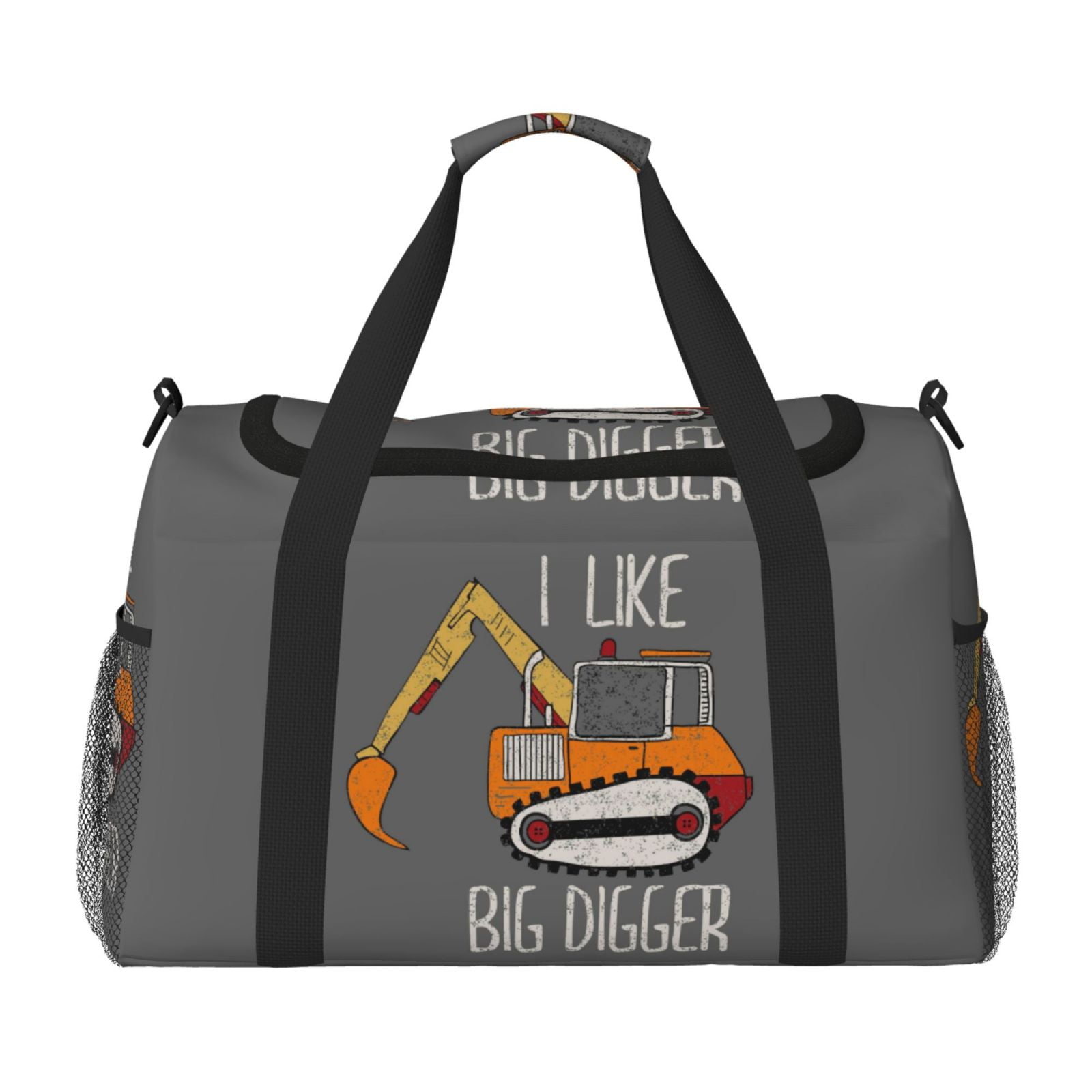 Defioc I Like Big Digger Print Hand Travel Bag - Foldable Travel Duffel ...