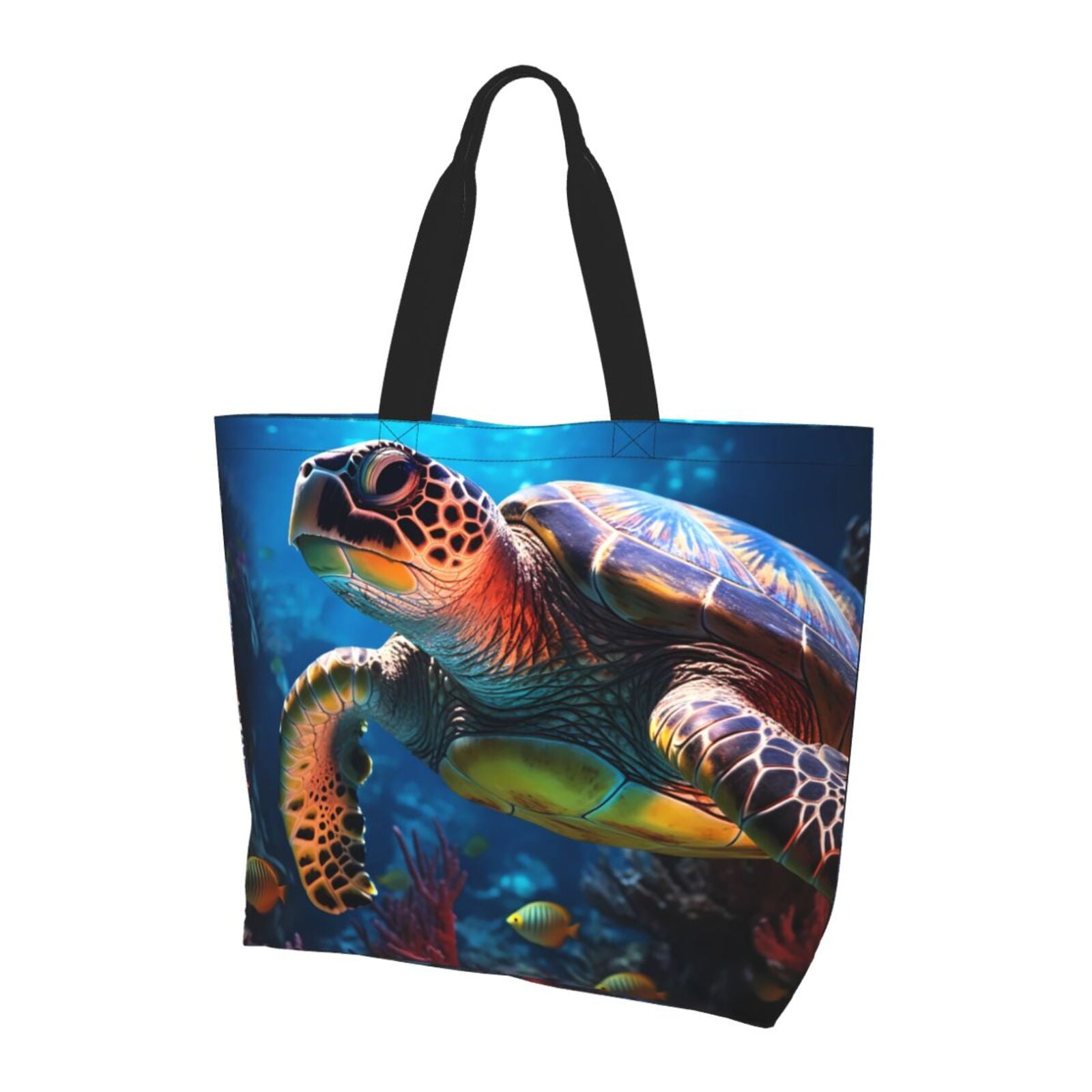 Defioc Ice Blue Ocean Sea Turtlefor Women's Tote Bag - Shopping Bag ...