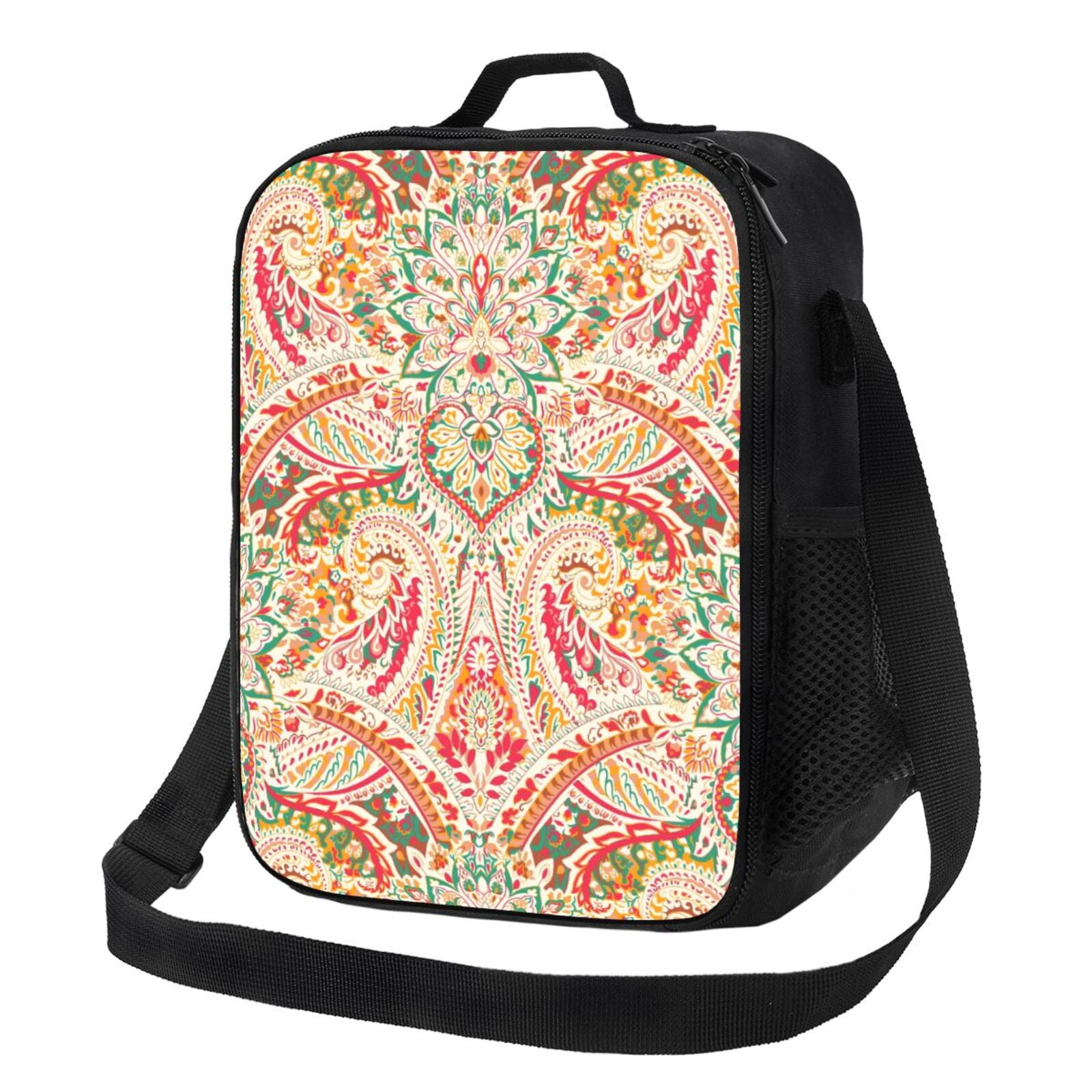 Defioc Indian Paisley 1 Print Lunch Box for Men & Women, Insulated ...