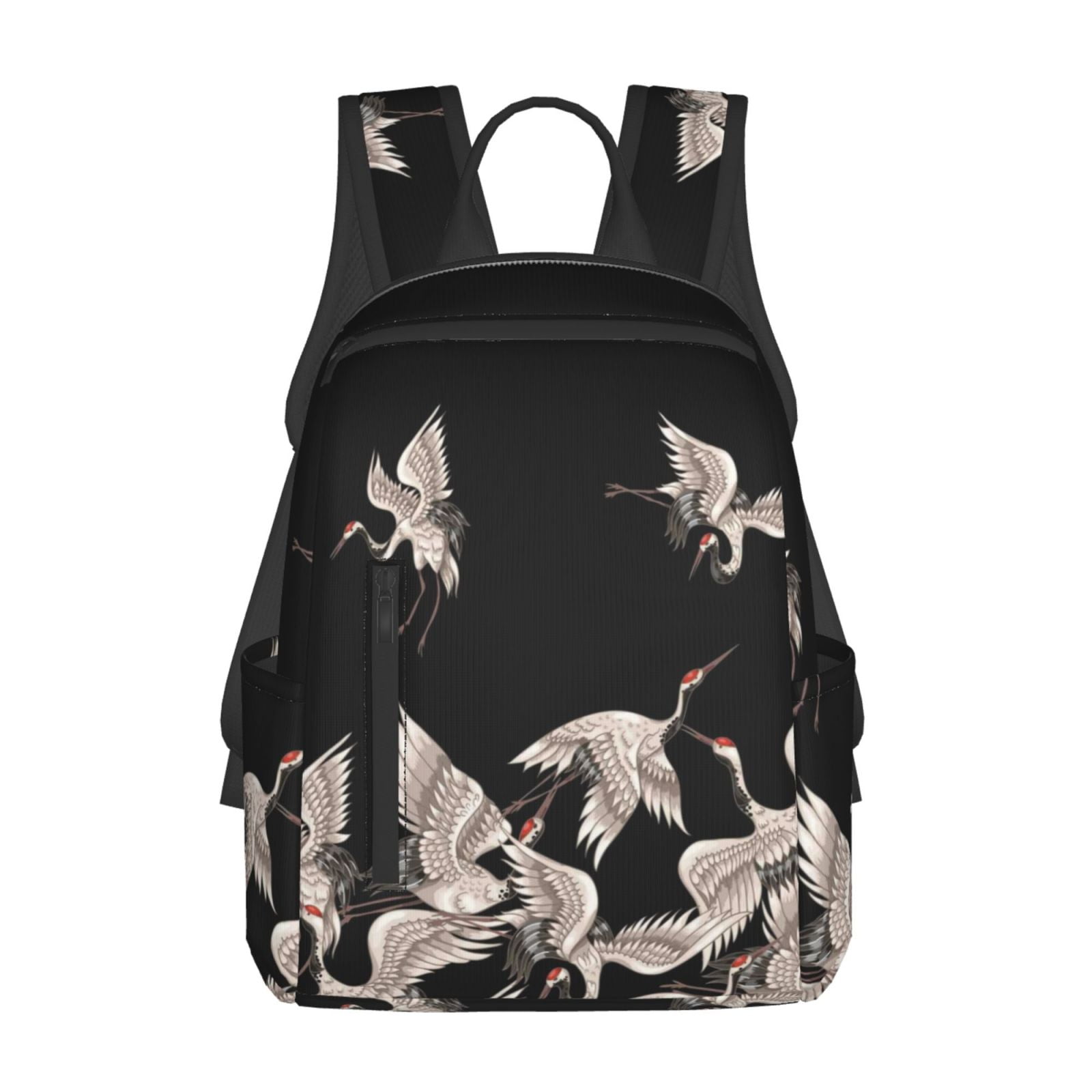 Defioc Japanese White Crane Pattern Travel Laptop Backpack,Lightweight ...