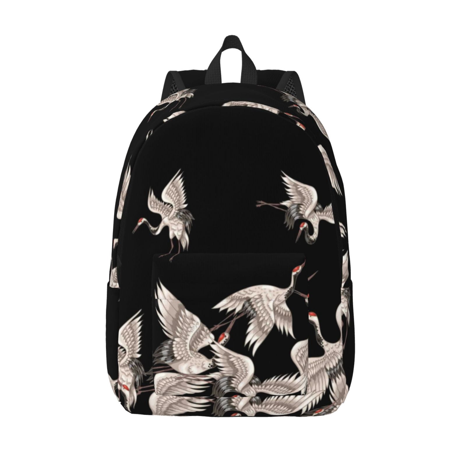 Defioc Japanese White Crane for Canvas Backpack,Travel Rucksack Unisex ...