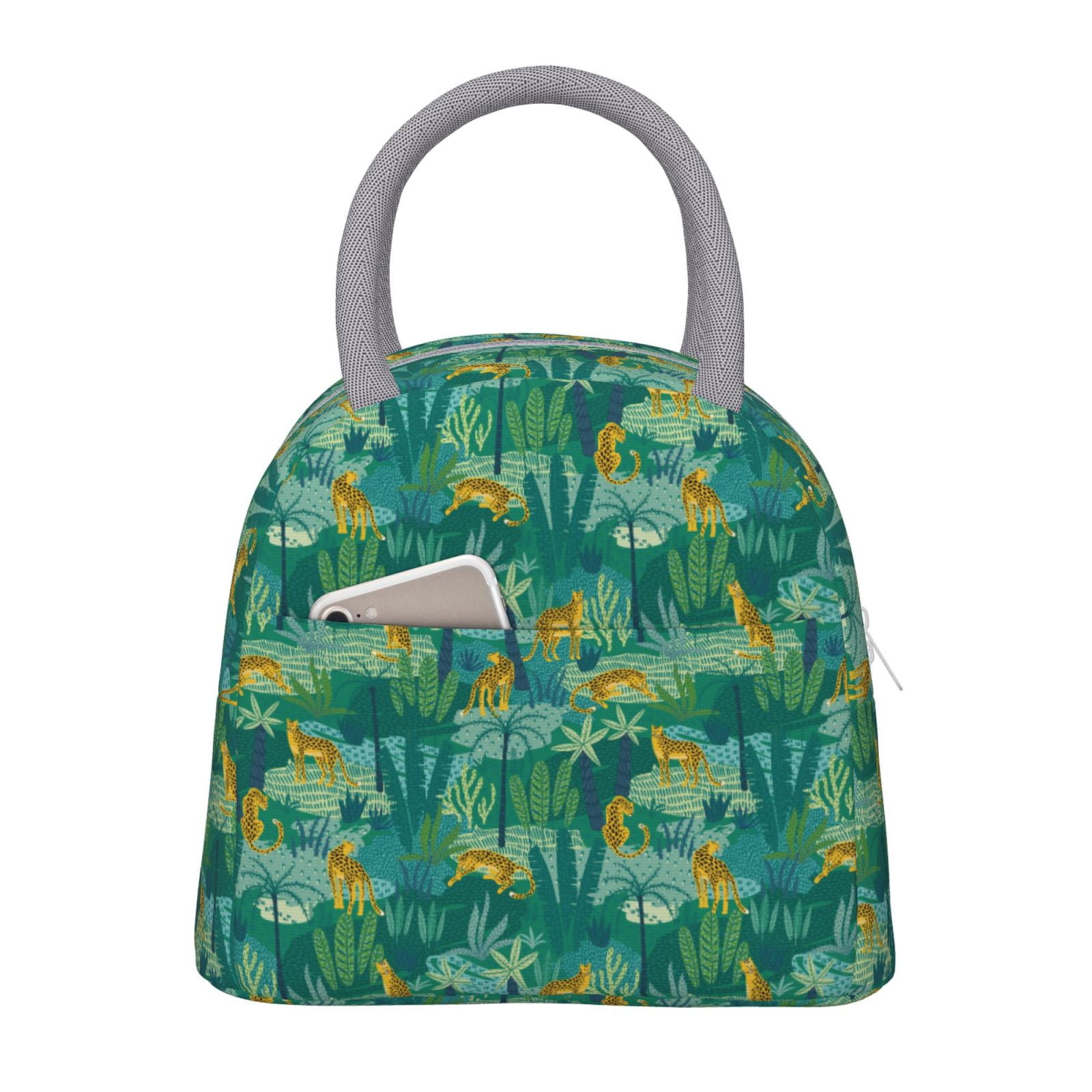 Defioc Jungle Leopard Print LunchBag for Women and Men - Leakproof ...