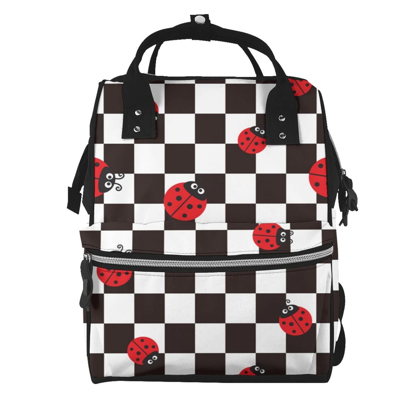 Defioc Ladybugs Of Black And White Checkers for Baby Diaper Bag ...