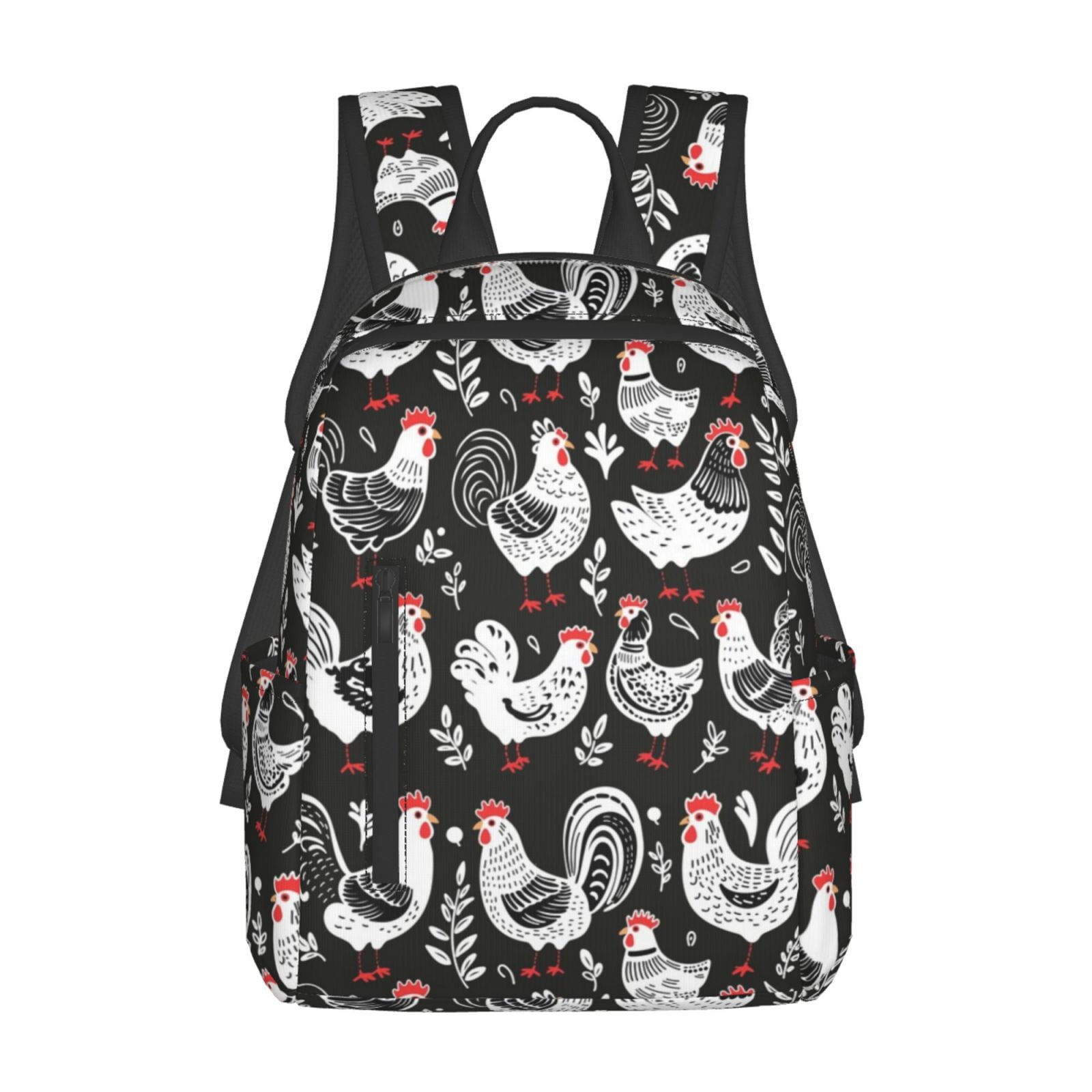 Defioc Laying Hens And Roosters Pattern Travel Laptop Backpack ...
