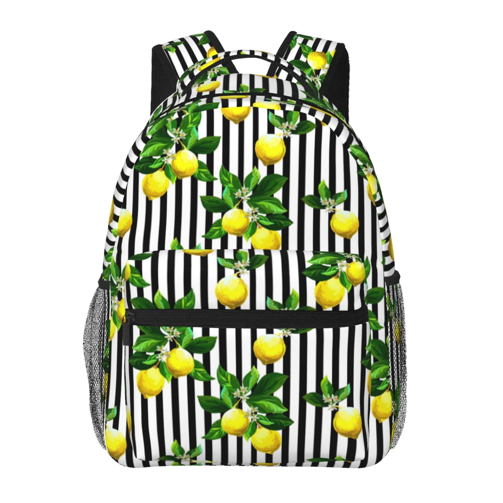 Defioc Lemons on Striped Pattern Laptop Backpack,Travel Backpack ...