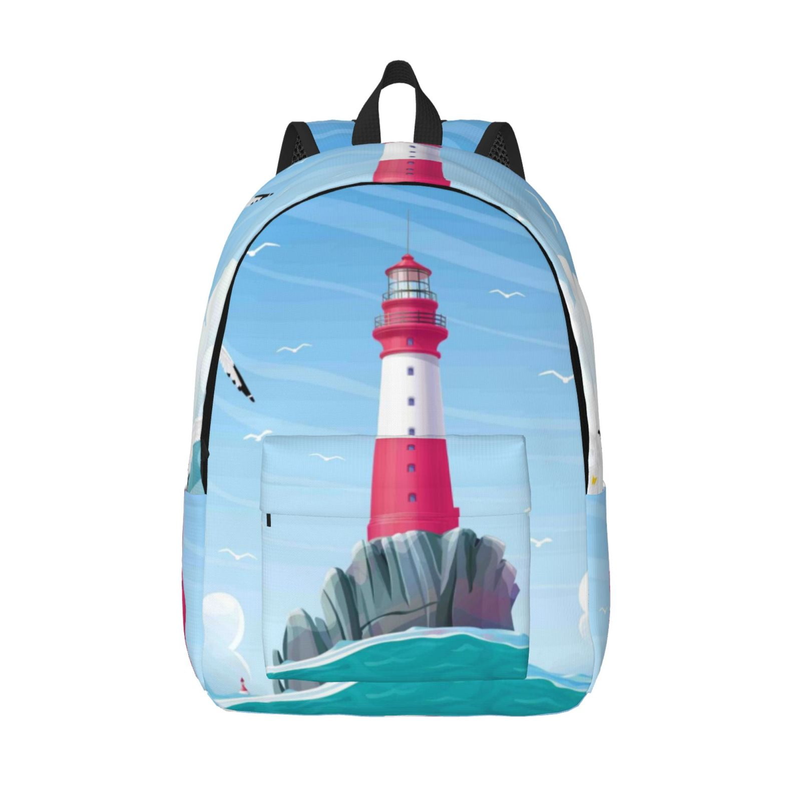 Defioc Lighthouse Sea Port for Canvas Backpack,Travel Rucksack Unisex ...