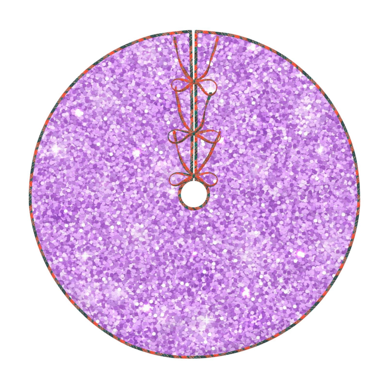 Defioc Lilac Glittering for Christmas Tree Skirt Snowman Xmas Tree ...