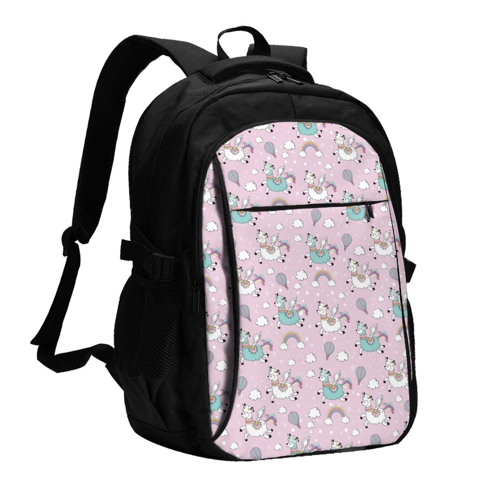 Defioc Llama Unicorn and Rainbow for Travel Backpack for Women,15.6 ...