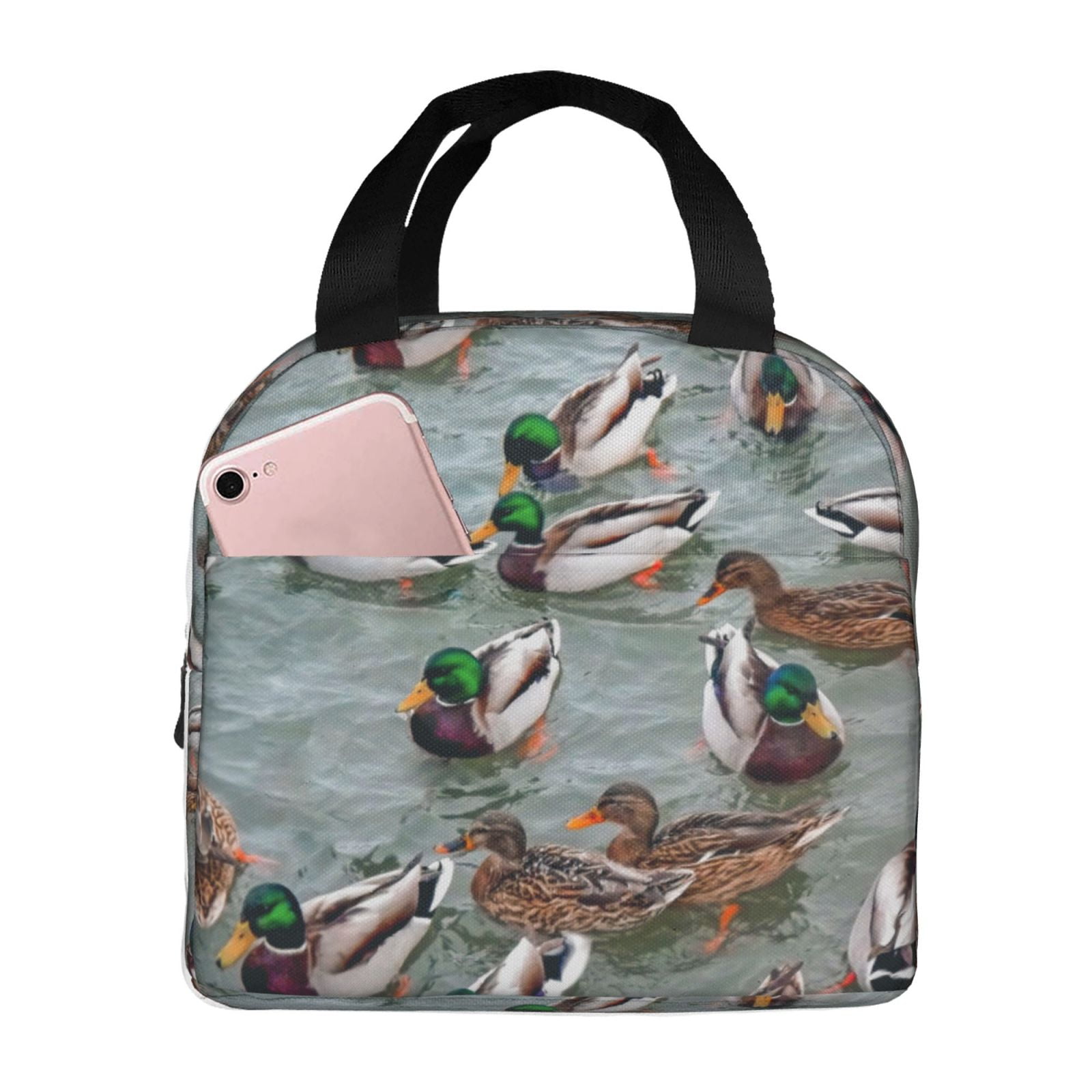 Defioc Mallard Ducks Swimming Print Lunch Box,Lunch Bag for Women Men ...