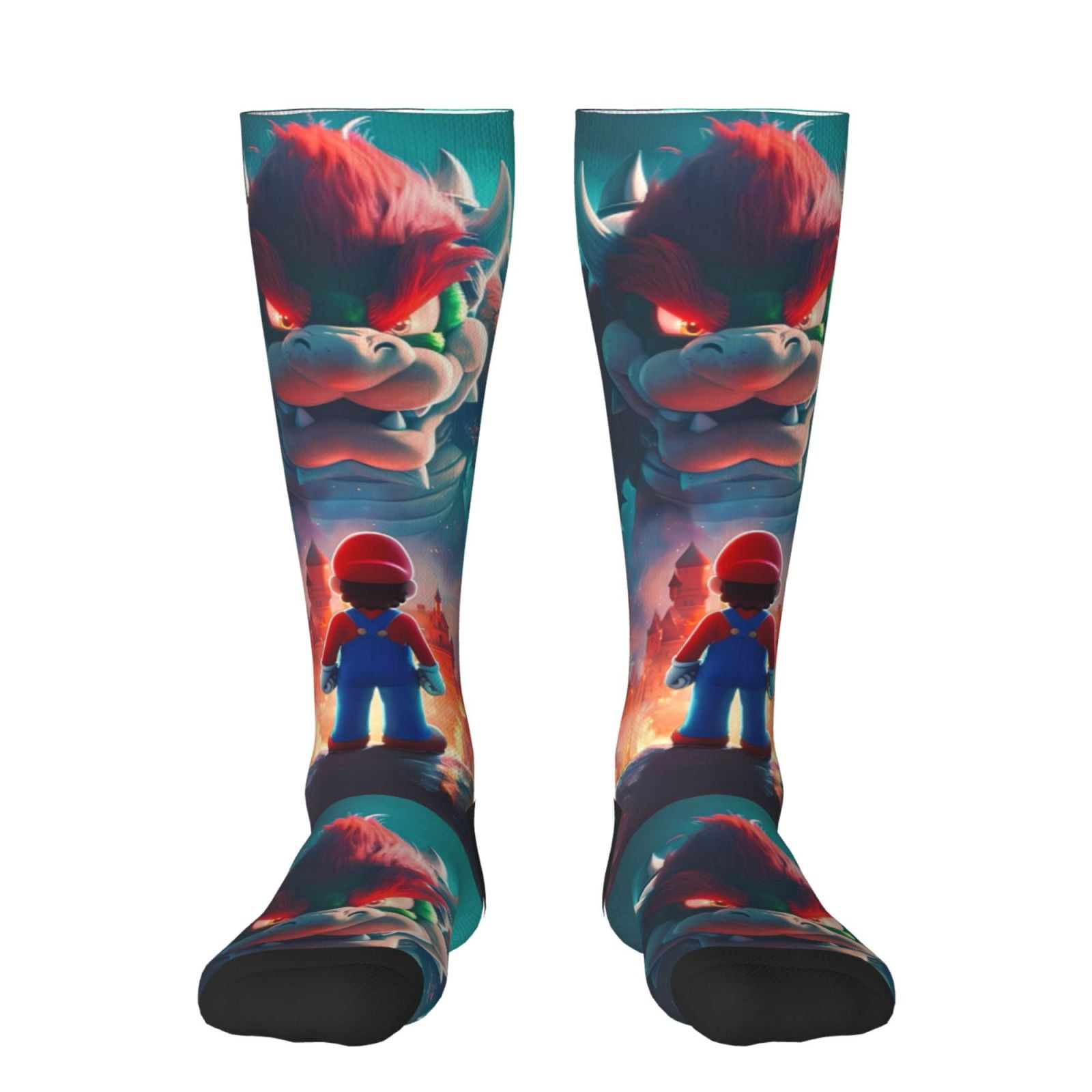 Defioc Mario Pattern Cool Socks Men's & Women's Crew Socks Funny Crazy ...