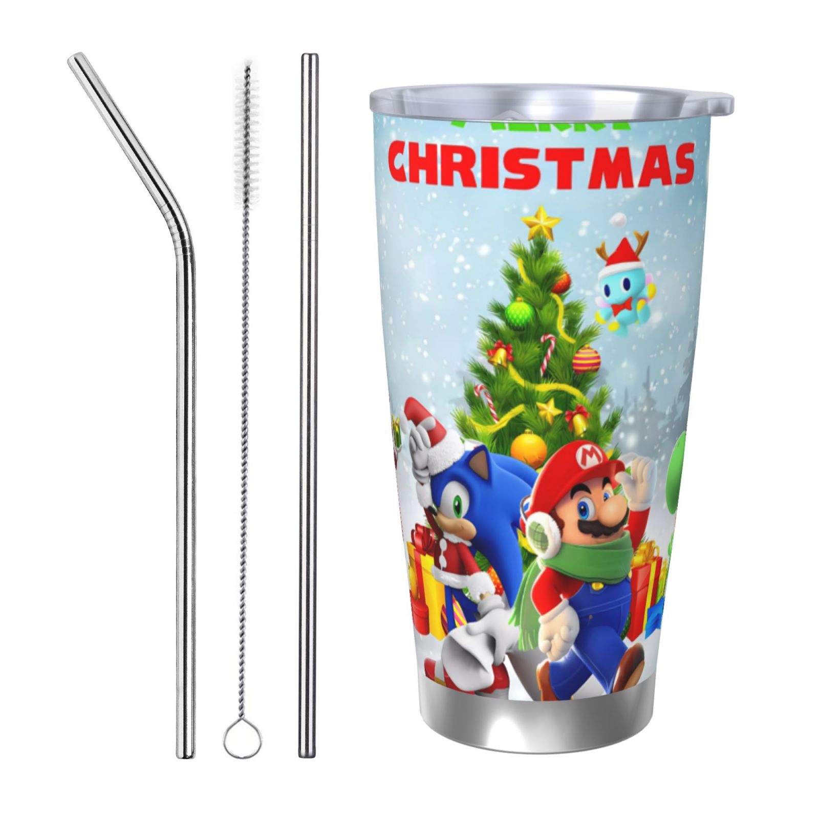Defioc Mario Print 20oz Insulated Tumbler with Lid,Coffee Mug Thermal ...