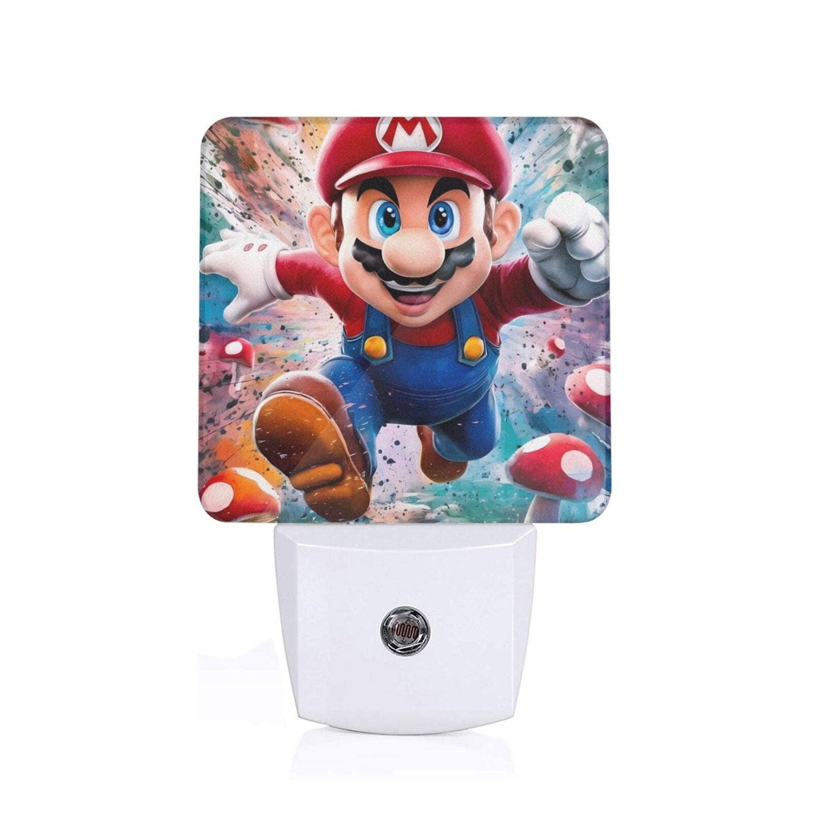 Defioc Mario Print LED Nightlight,Night Lights Plug into Wall with Dusk ...