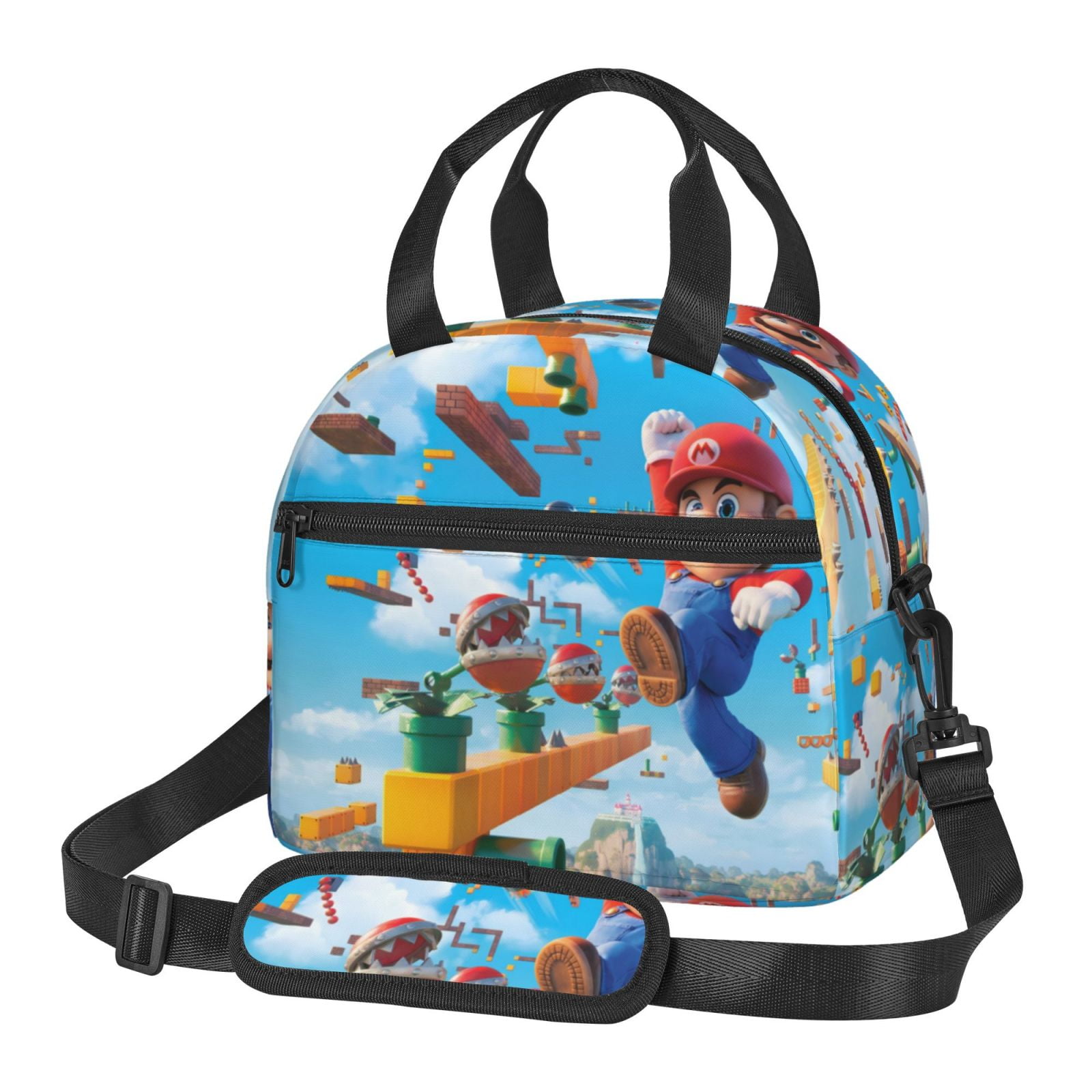 Defioc Mario Print Lunch Bag Insulated Lunch Box Cooler Cooling Tote ...