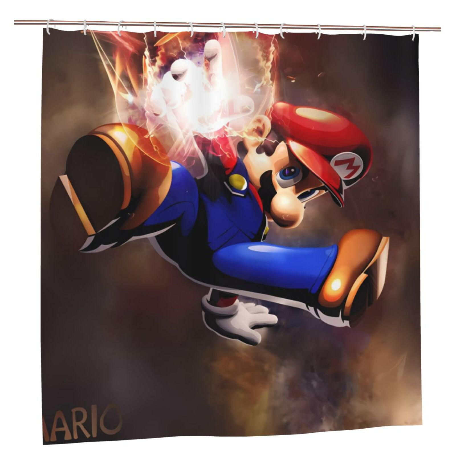 Defioc Mario Print Waterproof Fabric Shower Curtain - Bathroom Shower ...