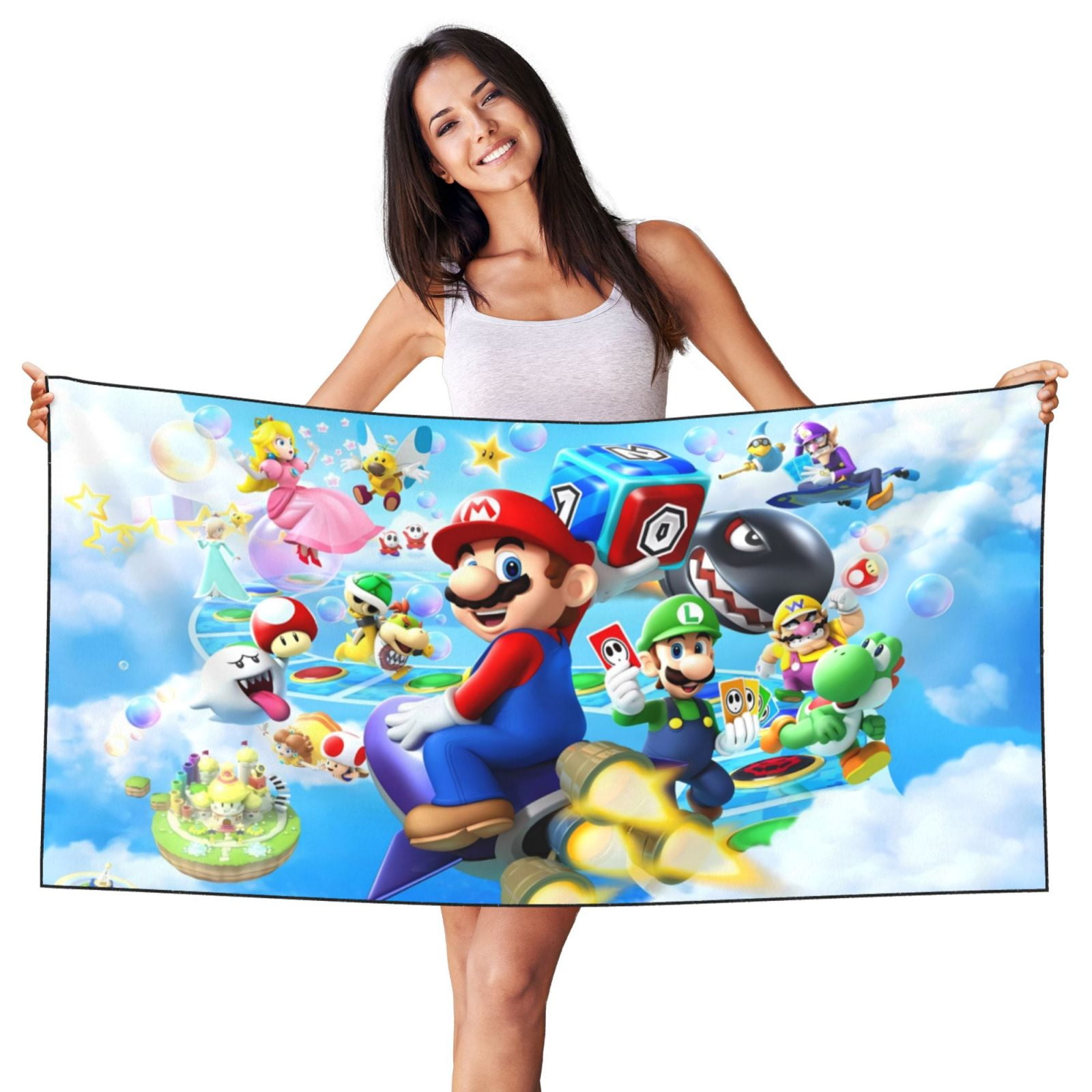 Defioc Mario for Beach Towel 27.5"x55"–Travel Towels Swim Pool Yoga Gym ...