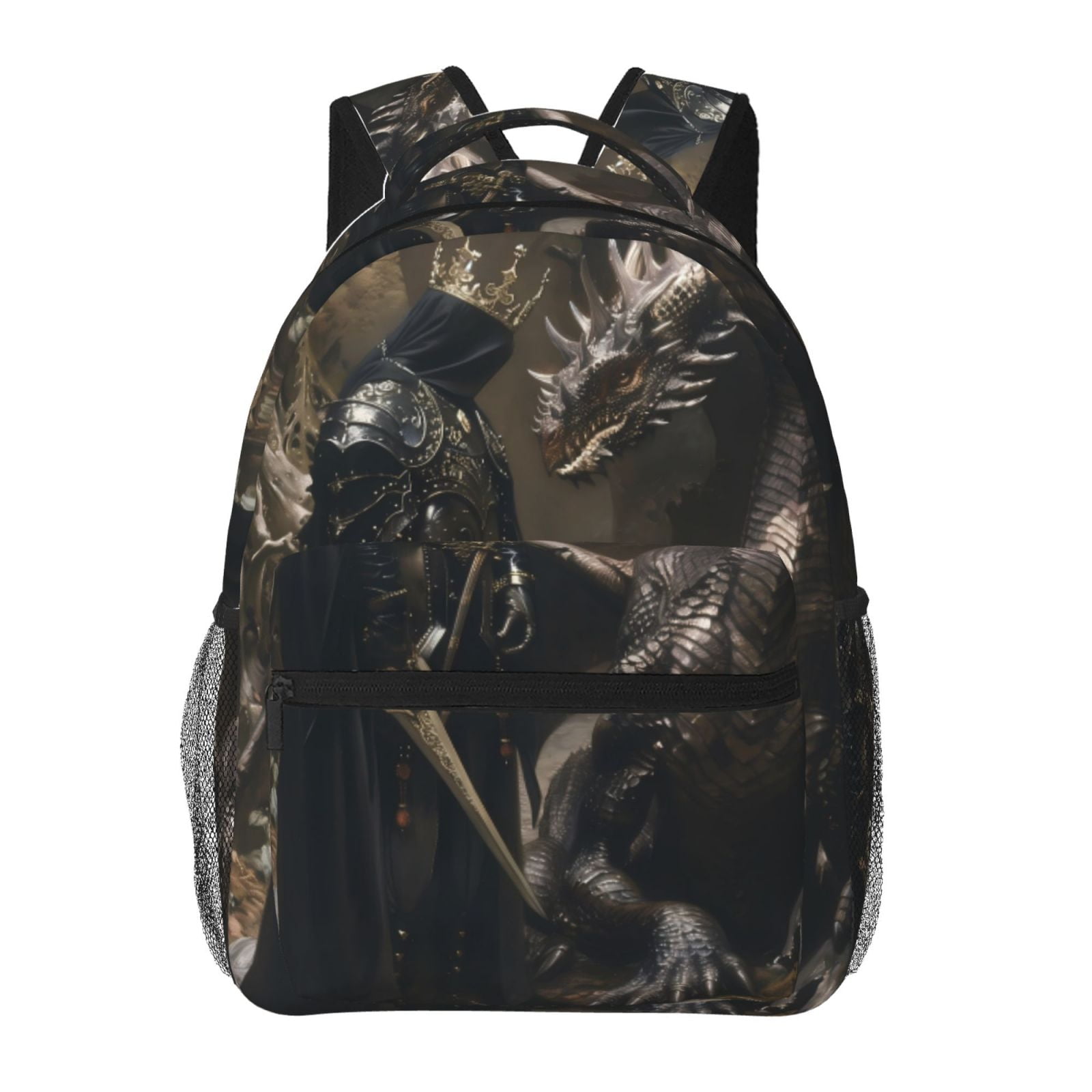 Defioc Medieval Knight And Dragon Pattern Laptop Backpack,Travel ...